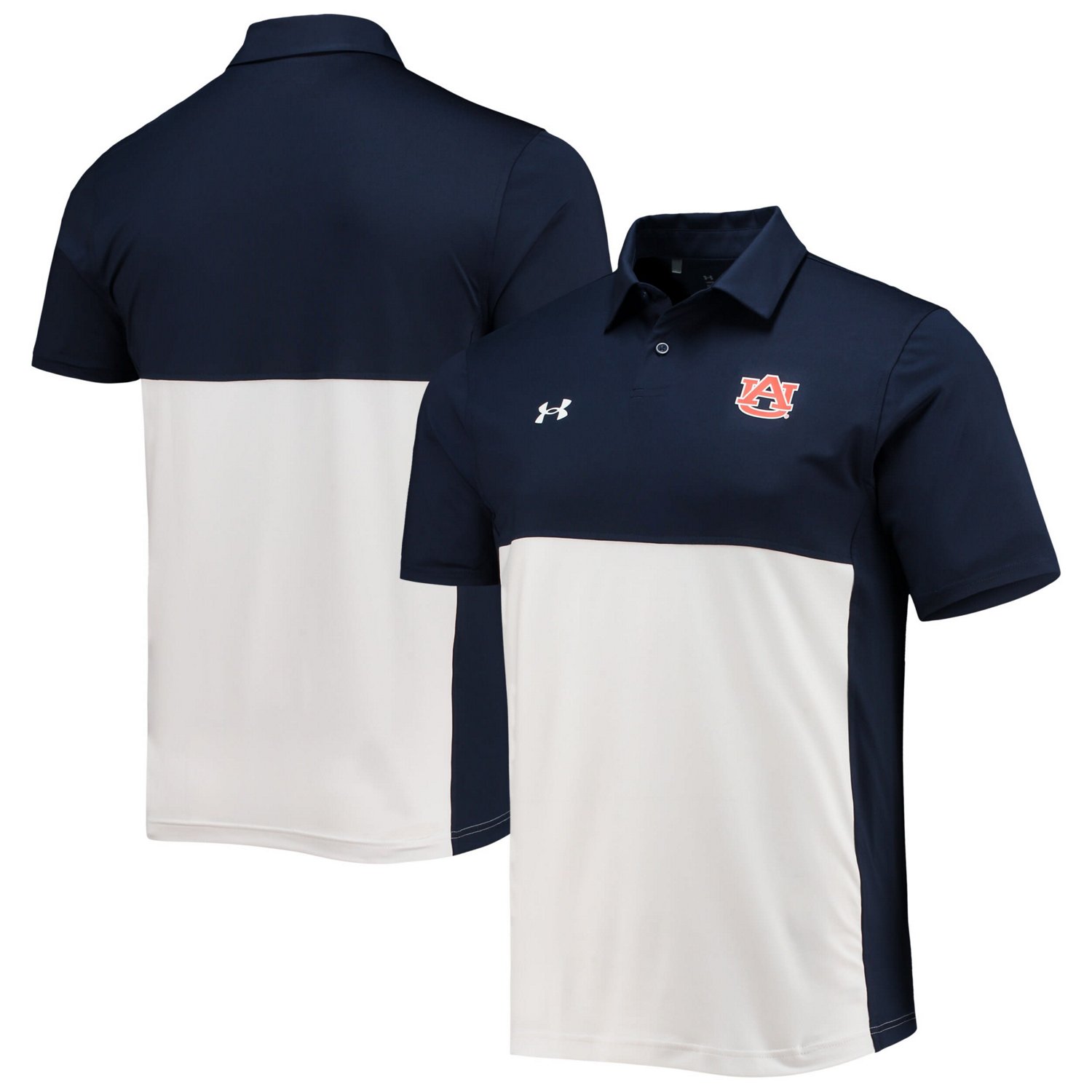 Under Armour White Auburn Tigers 2022 Blocked Coaches Performance Polo Academy