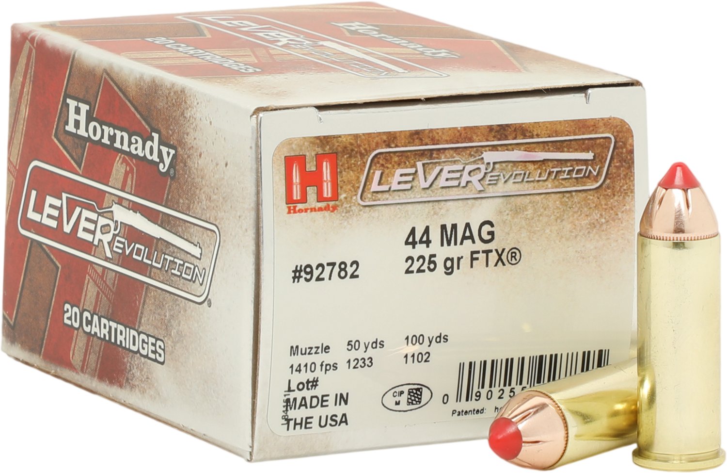 Hornady FTX LEVERevolution .44 Mag 225-Grain Handgun Ammunition - 20 ...