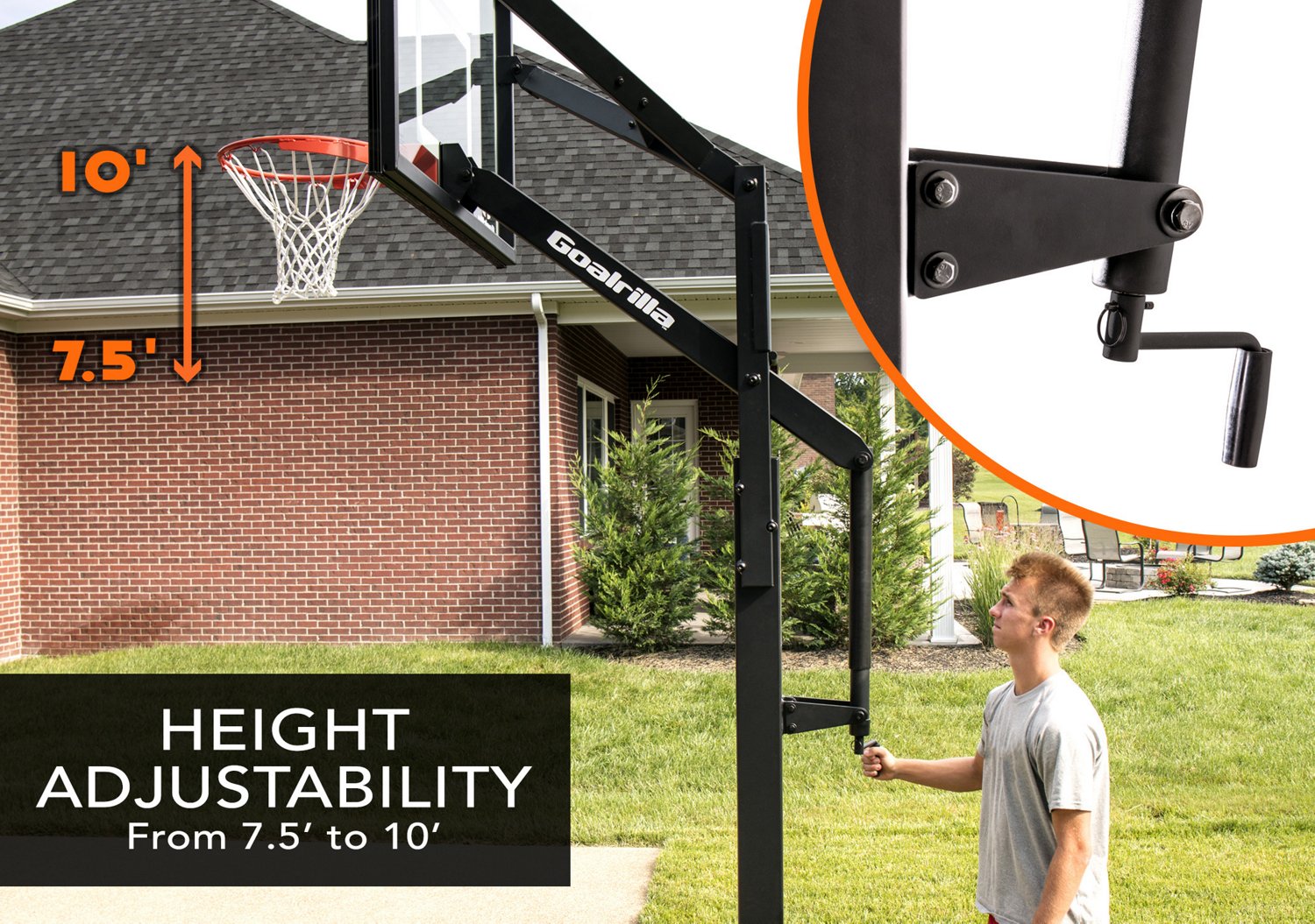 Goalrilla FT Series 60 in Inground Tempered Glass Basketball Hoop | Academy