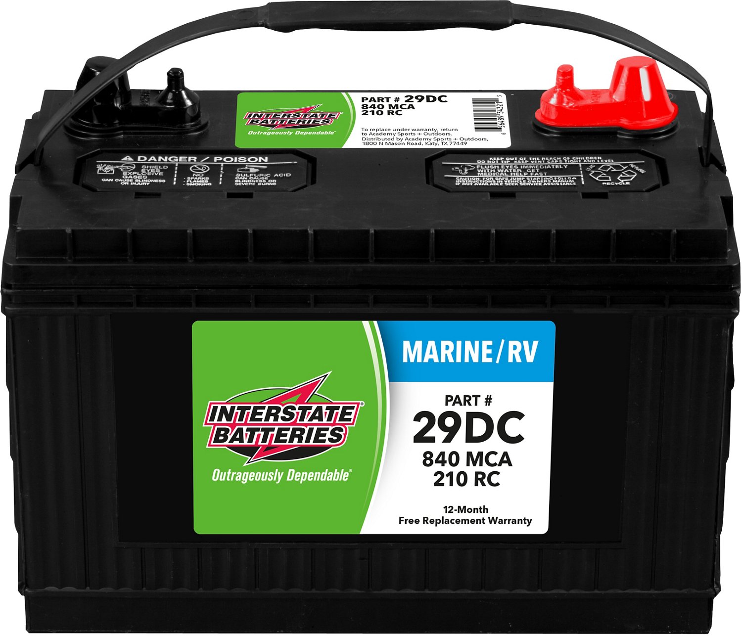 Interstate Batteries Deep Cycle Group 29 840 Marine Cranking Amp