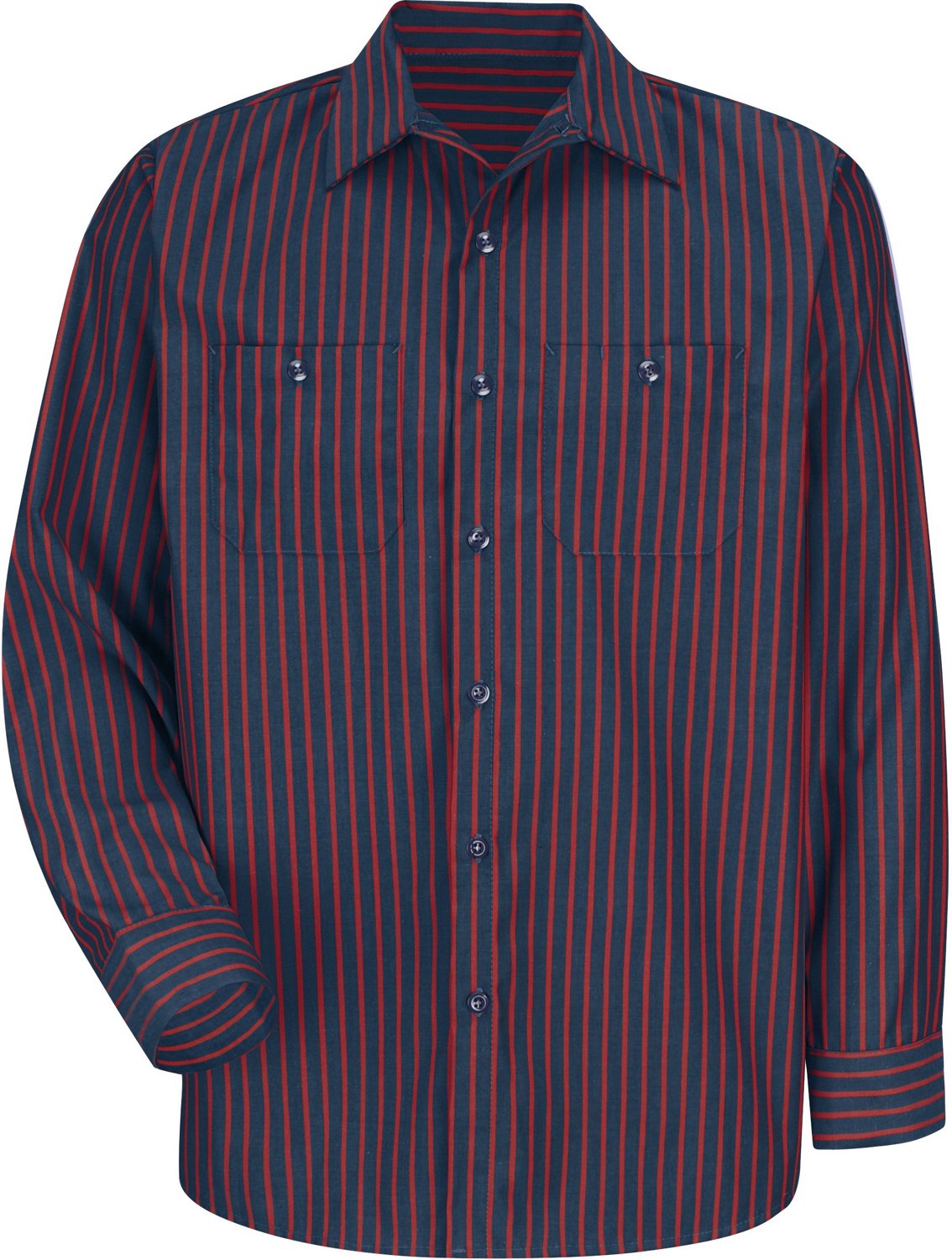 Red Kap Men's Long Sleeve Industrial Stripe Work Shirt | Academy