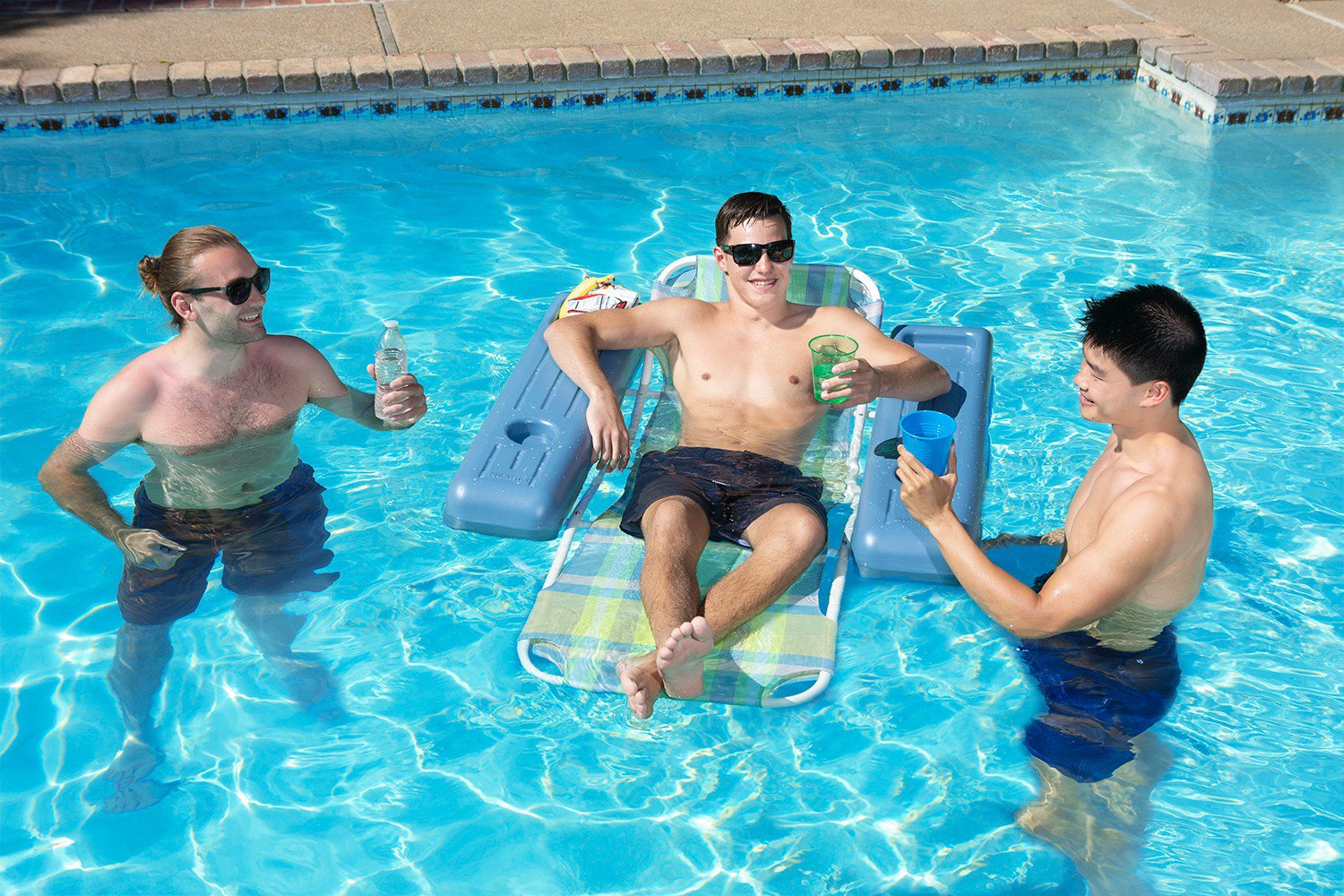 Poolmaster Caribbean Plaid Pool Float Lounge | Academy