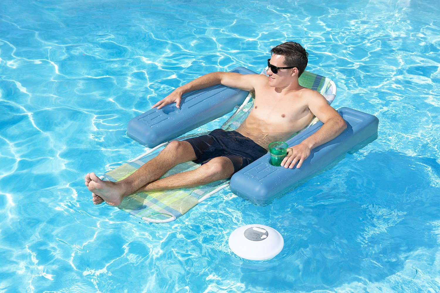 Poolmaster Caribbean Plaid Pool Float Lounge | Academy