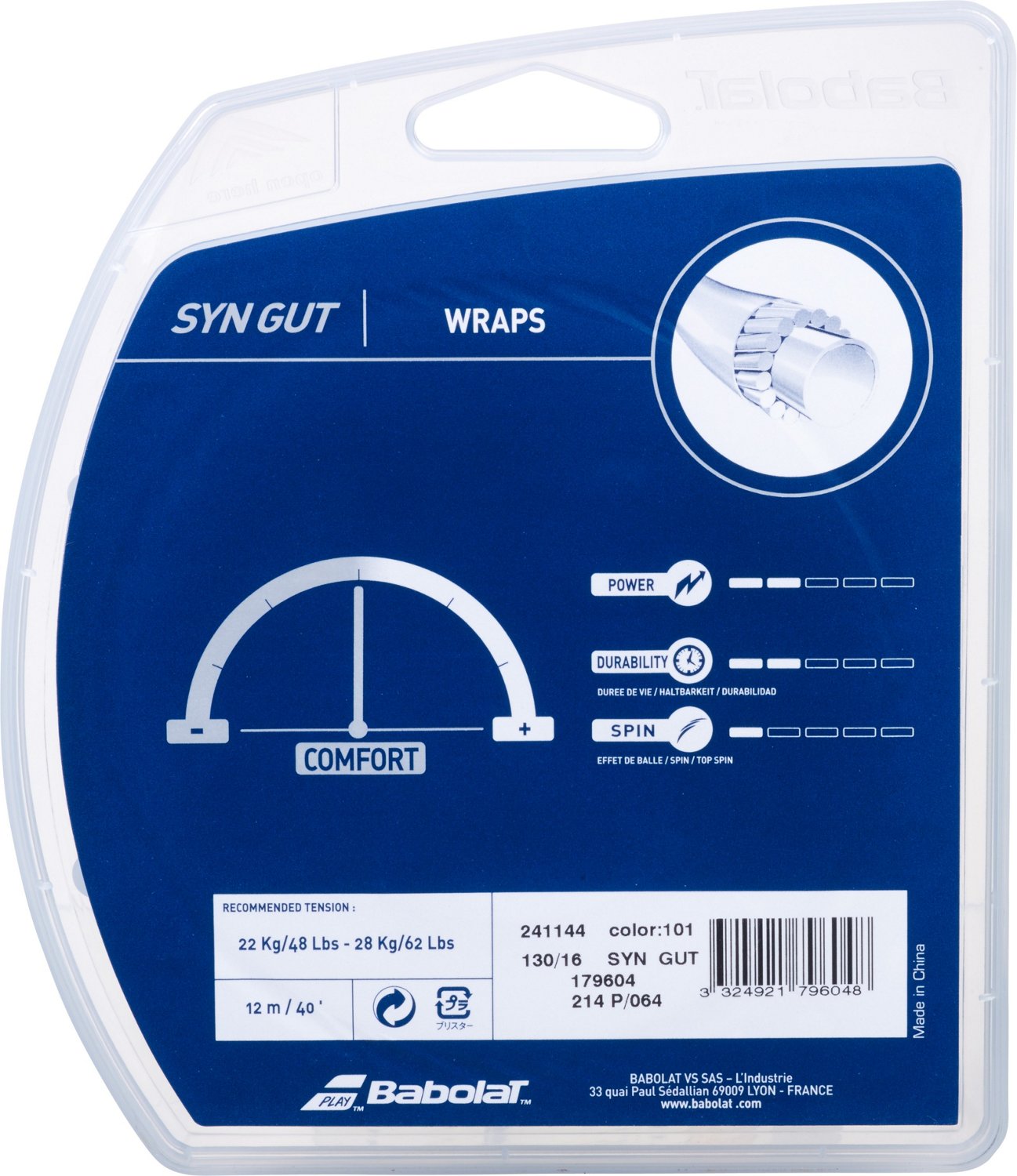 Babolat Syn Gut 16 Gauge Tennis Racquet String | Academy