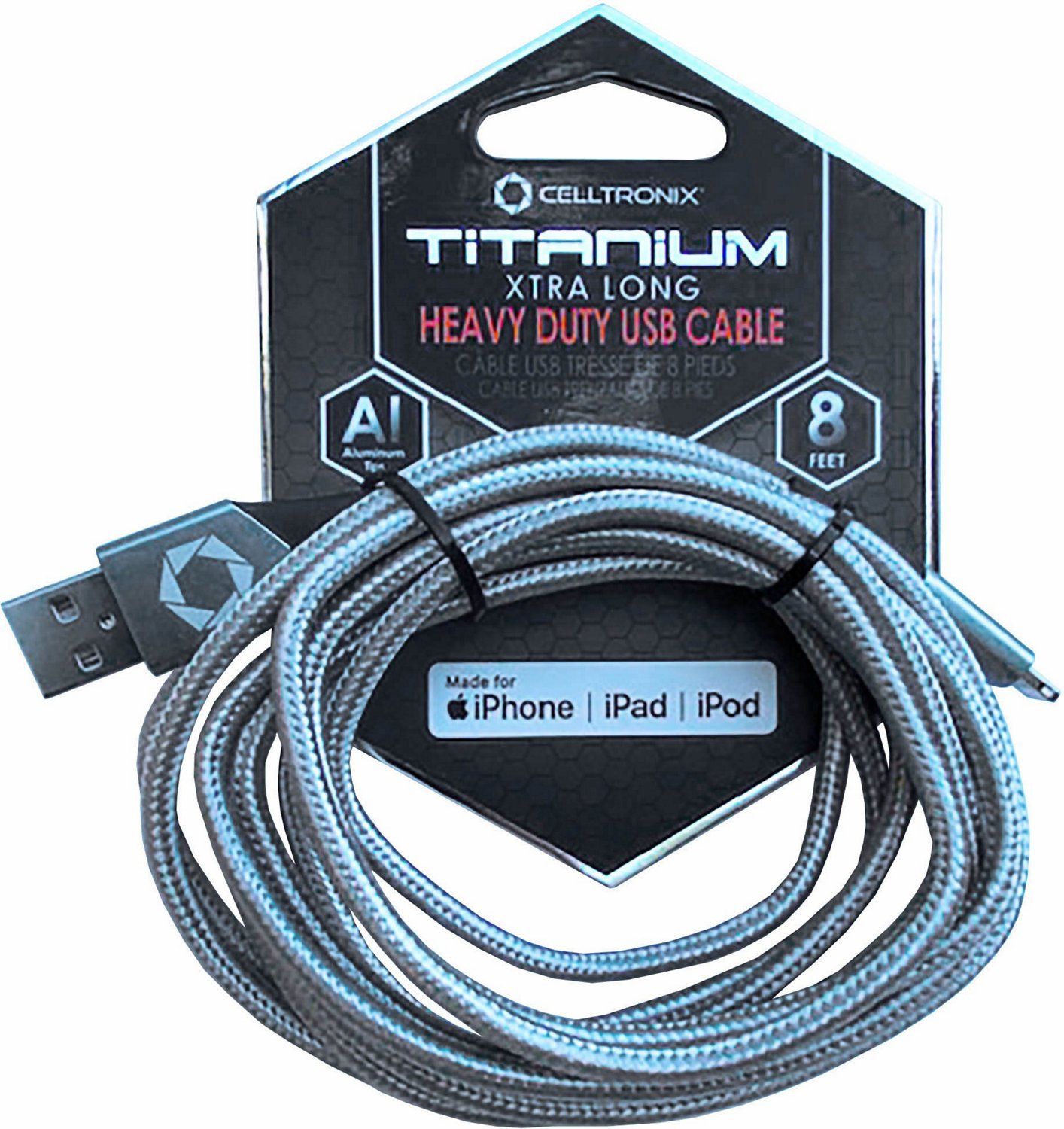 Celltronix XL 8 ft Braided MFL Lightning Cable | Academy