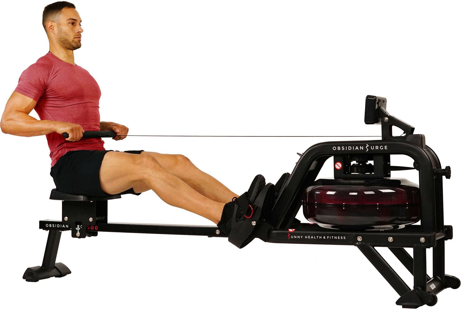 Sunny Health & Fitness Obsidian Surge Water Rowing Machine | Academy