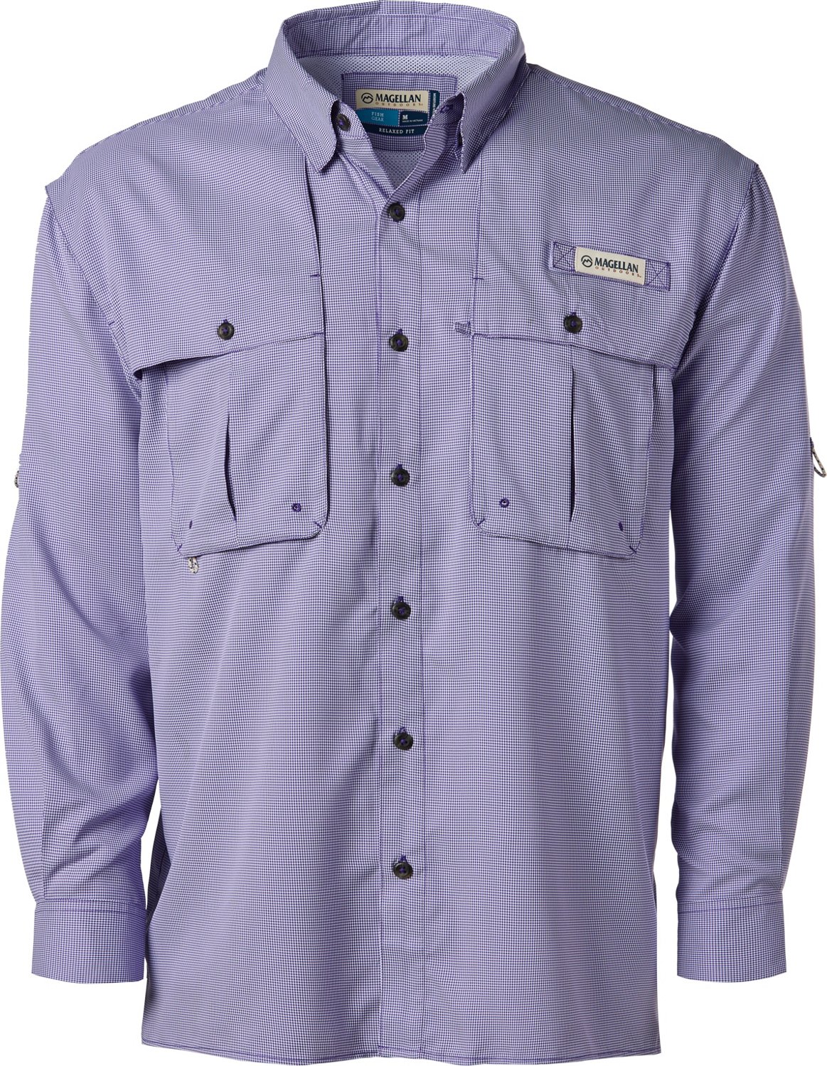 Magellan Outdoors Men's Aransas Pass Mini Check Long Sleeve Fishing ...