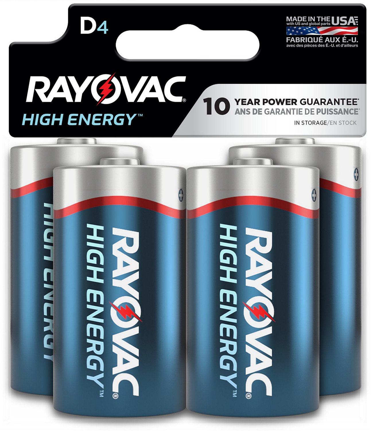 Rayovac D HIGH ENERGY Alkaline Batteries 4-Pack | Academy
