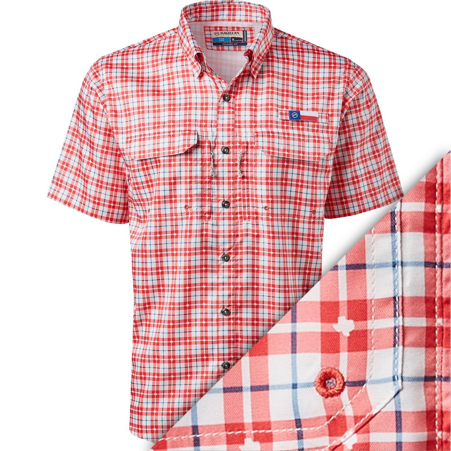 Magellan Outdoors Men's Local State Plaid Texas Short Sleeve Shirt ...