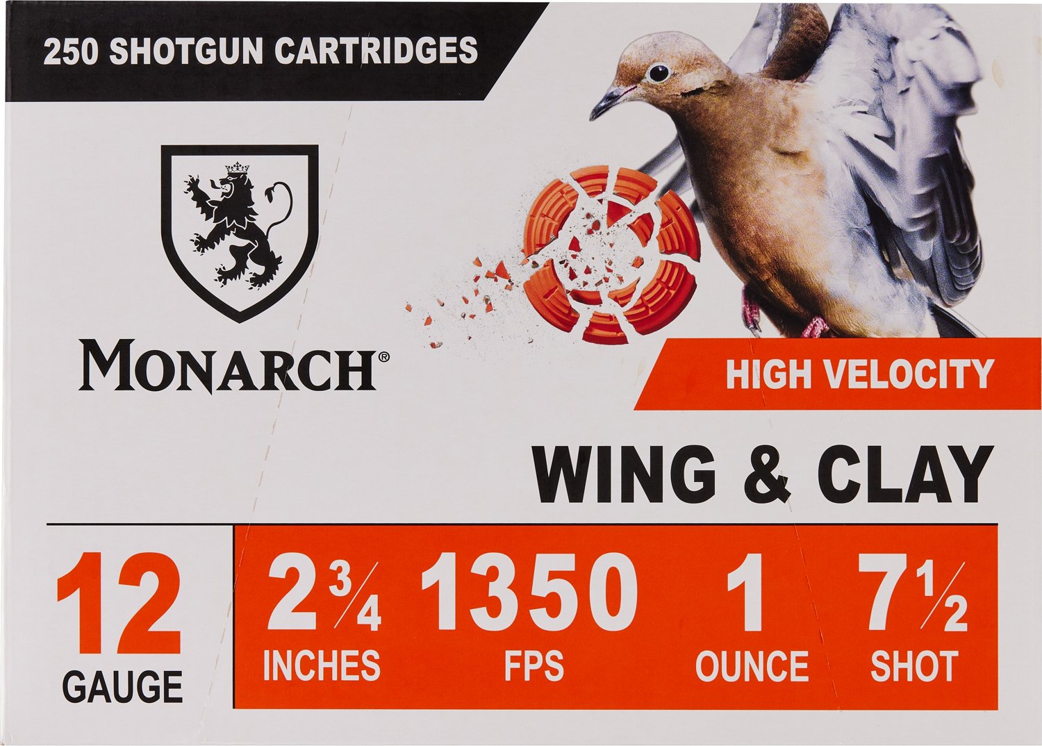 Monarch Wing & Clay 12 Gauge 1 oz Shotshells - 25 Rounds | Academy