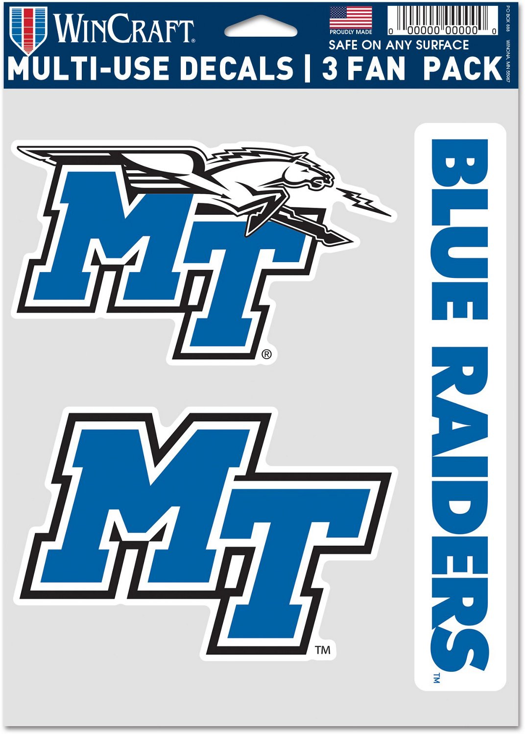 WinCraft Middle Tennessee State University Fan Decals 3-Pack | Academy