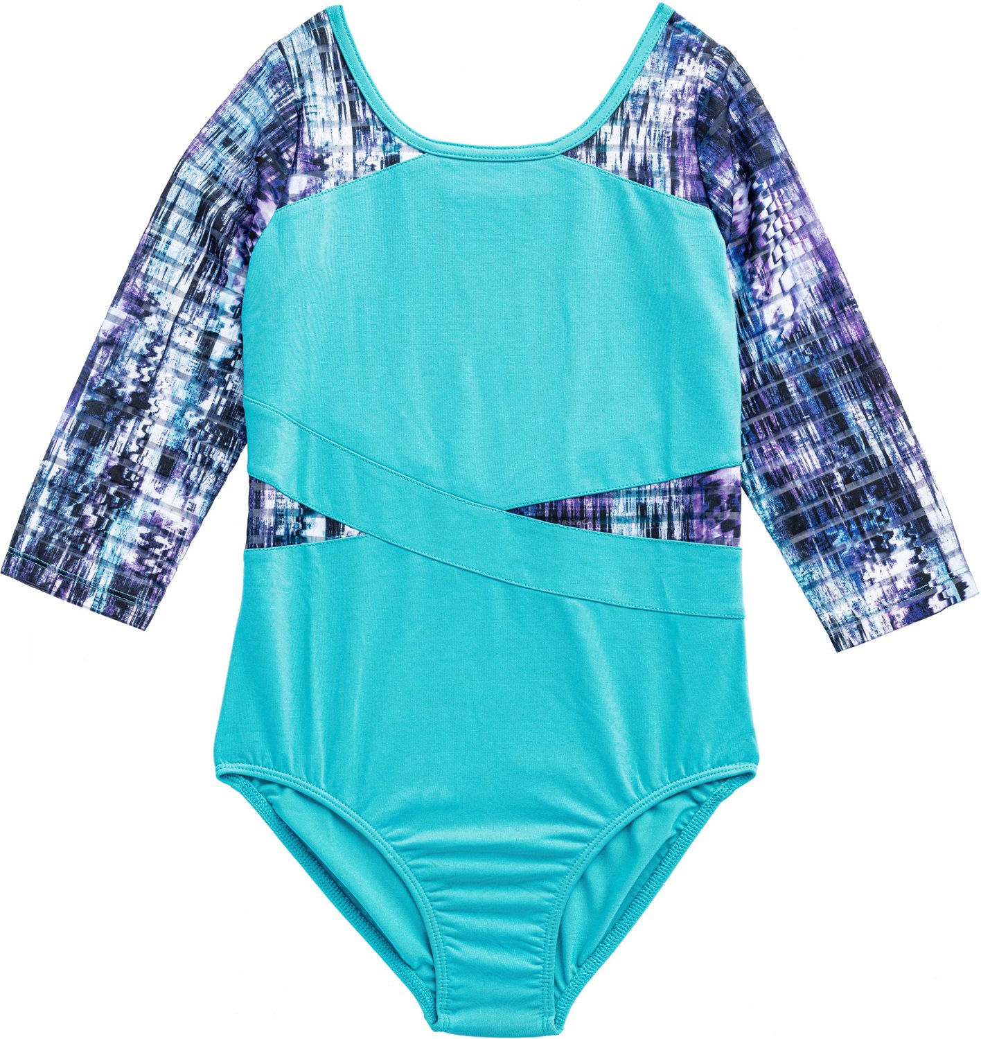 Rainbeau Moves Girls' Seismic Waves 3/4 Sleeve Mesh Leotard | Academy