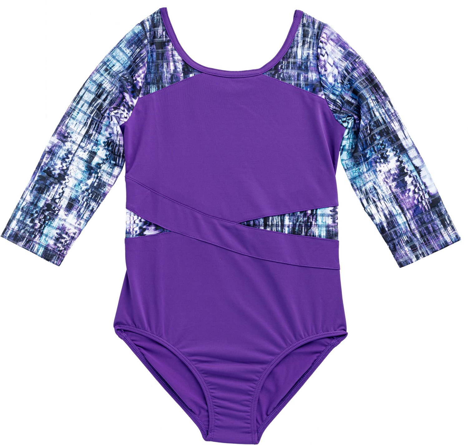 Rainbeau Moves Girls' Seismic Waves 3/4 Sleeve Mesh Leotard | Academy