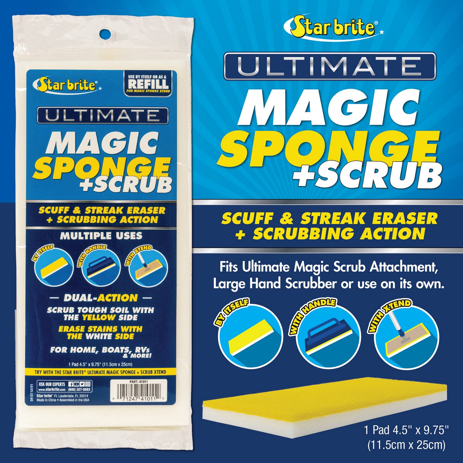 Star brite Ultimate Magic Sponge + Scrub Eraser | Academy