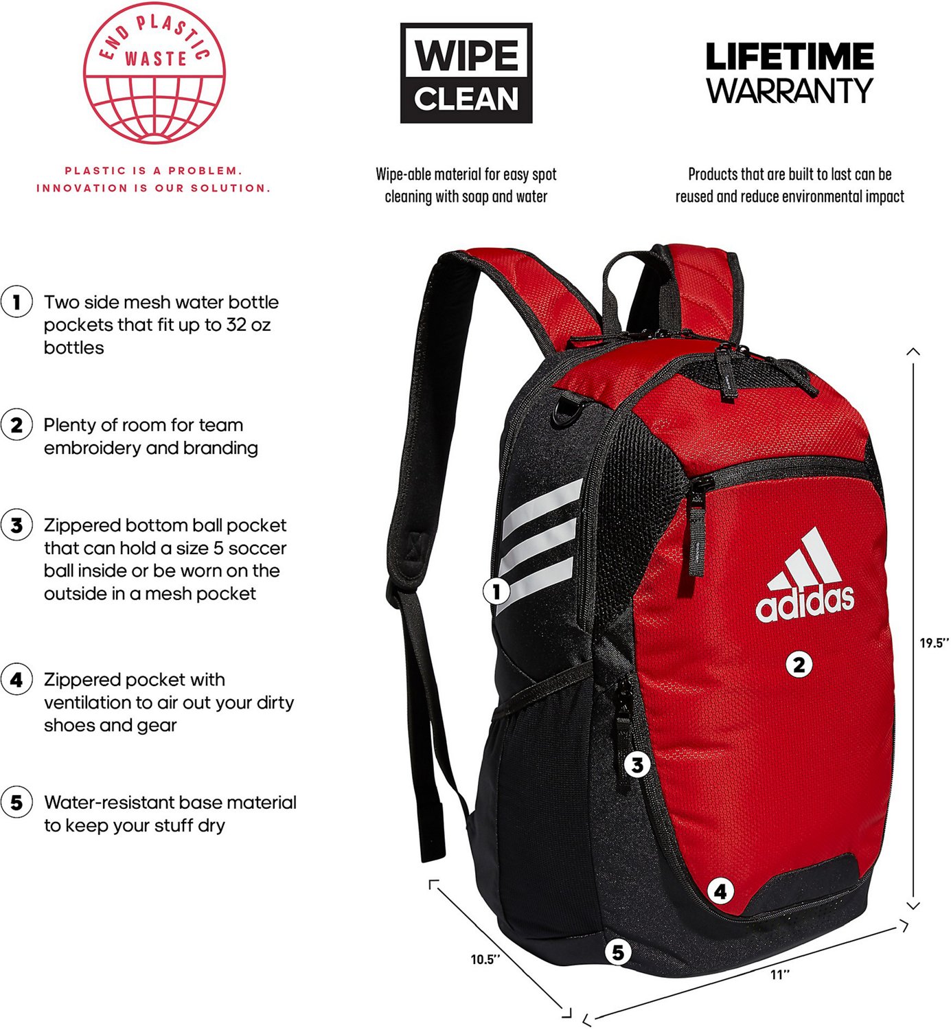 adidas Stadium Soccer Backpack | Academy