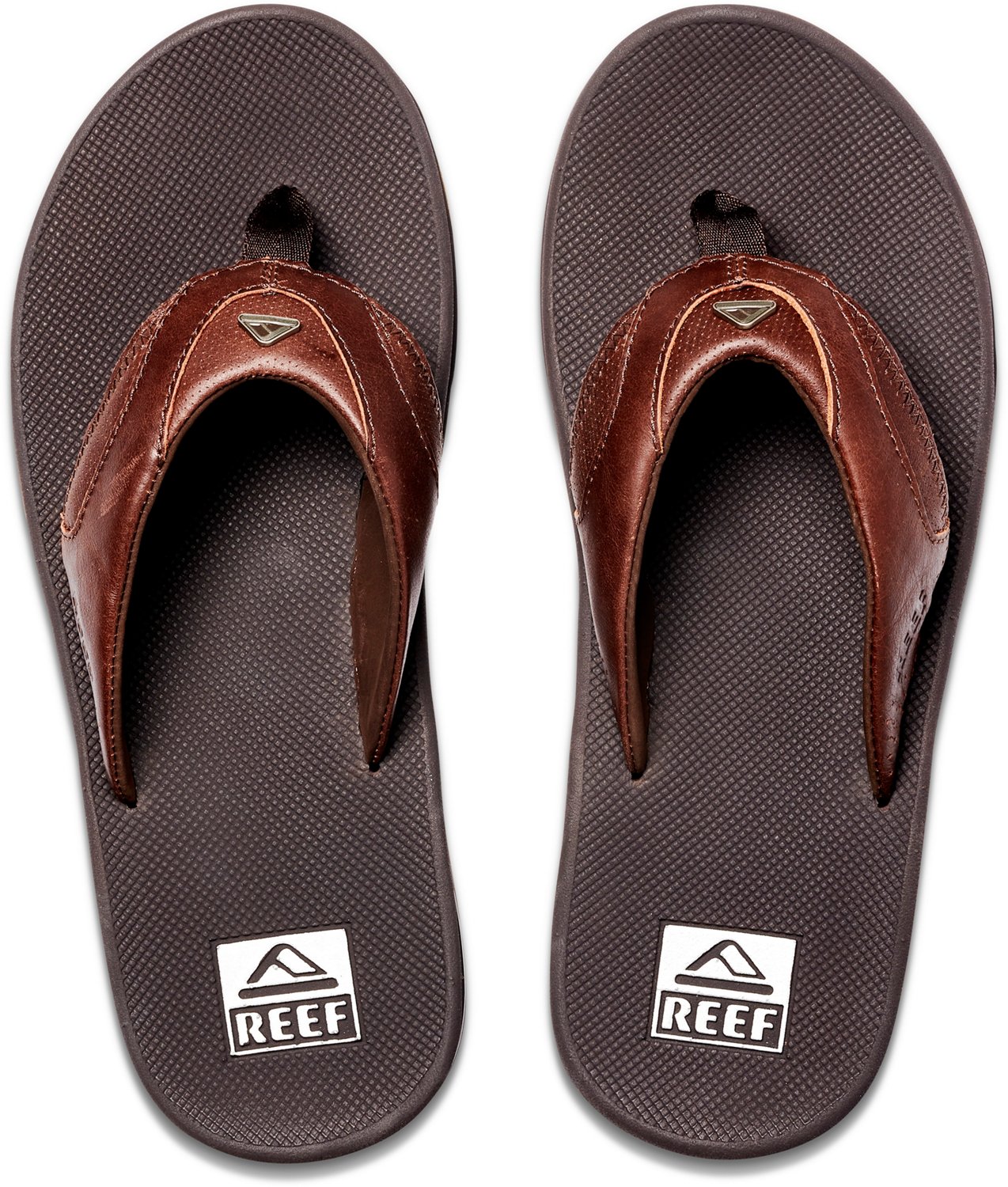 Reef Mens Leather Fanning Lux Flip Flops Academy