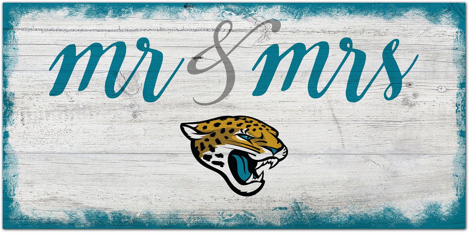 Fan Creations Jacksonville Jaguars Script Mr and Mrs 6x12 Sign | Academy