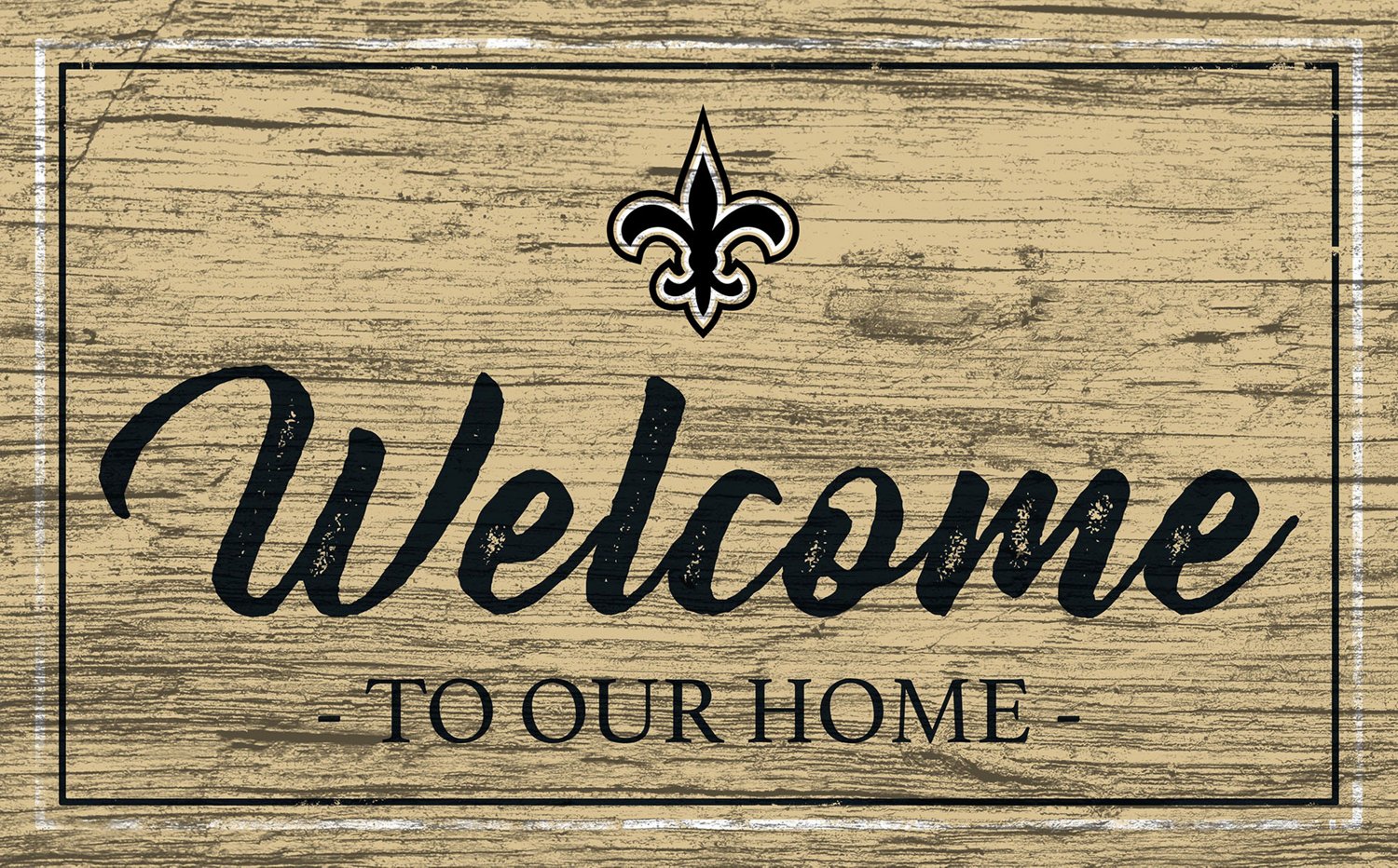 Fan Creations New Orleans Saints Team Color Welcome 11 in x 19 in Sign ...