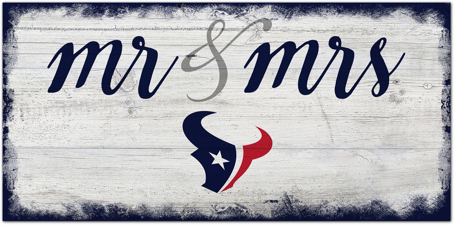 Fan Creations Houston Texans Script Mr and Mrs 6x12 Sign | Academy
