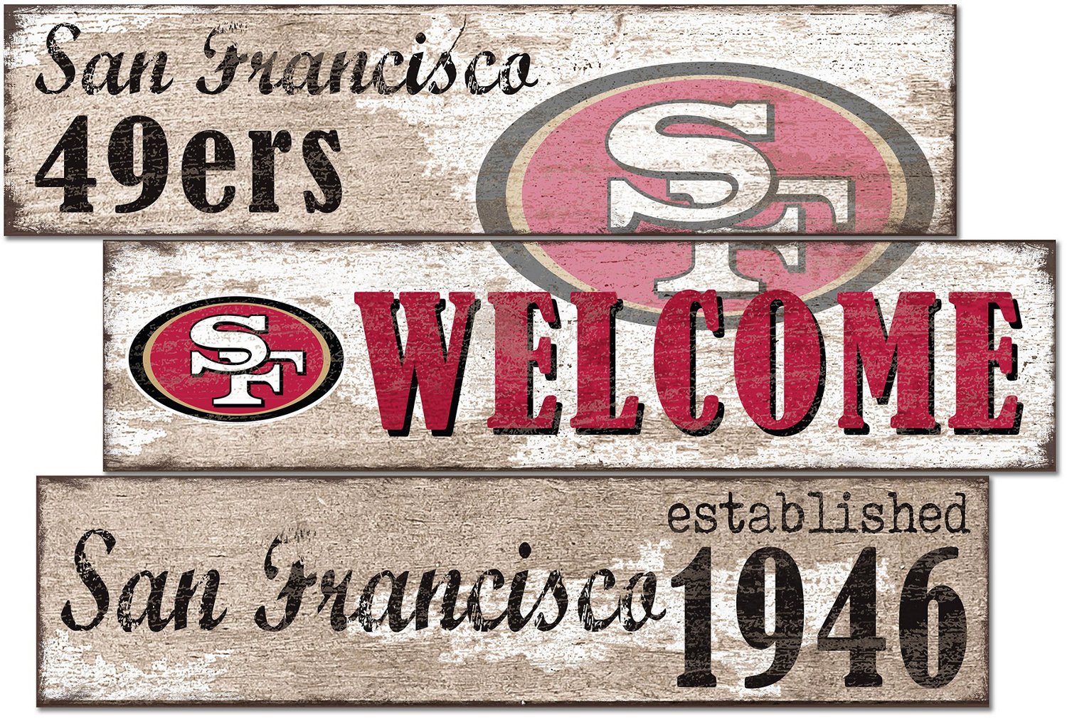 Fan Creations San Francisco 49ers Welcome 3 Plank Decor | Academy