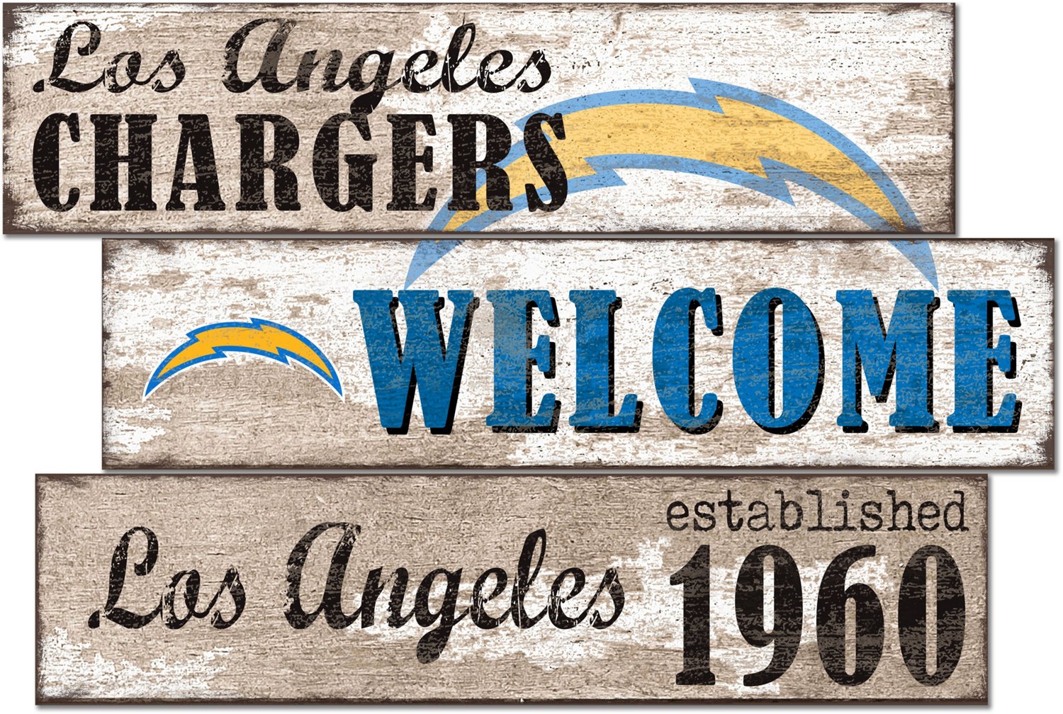 Fan Creations Los Angeles Chargers Welcome 3 Plank Decor | Academy