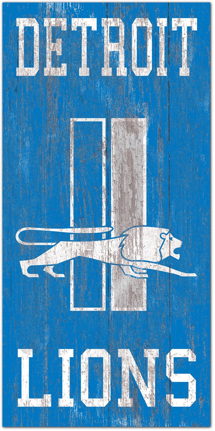 Fan Creations Detroit Lions 6 in x 12 in Heritage Distressed Logo Sign ...