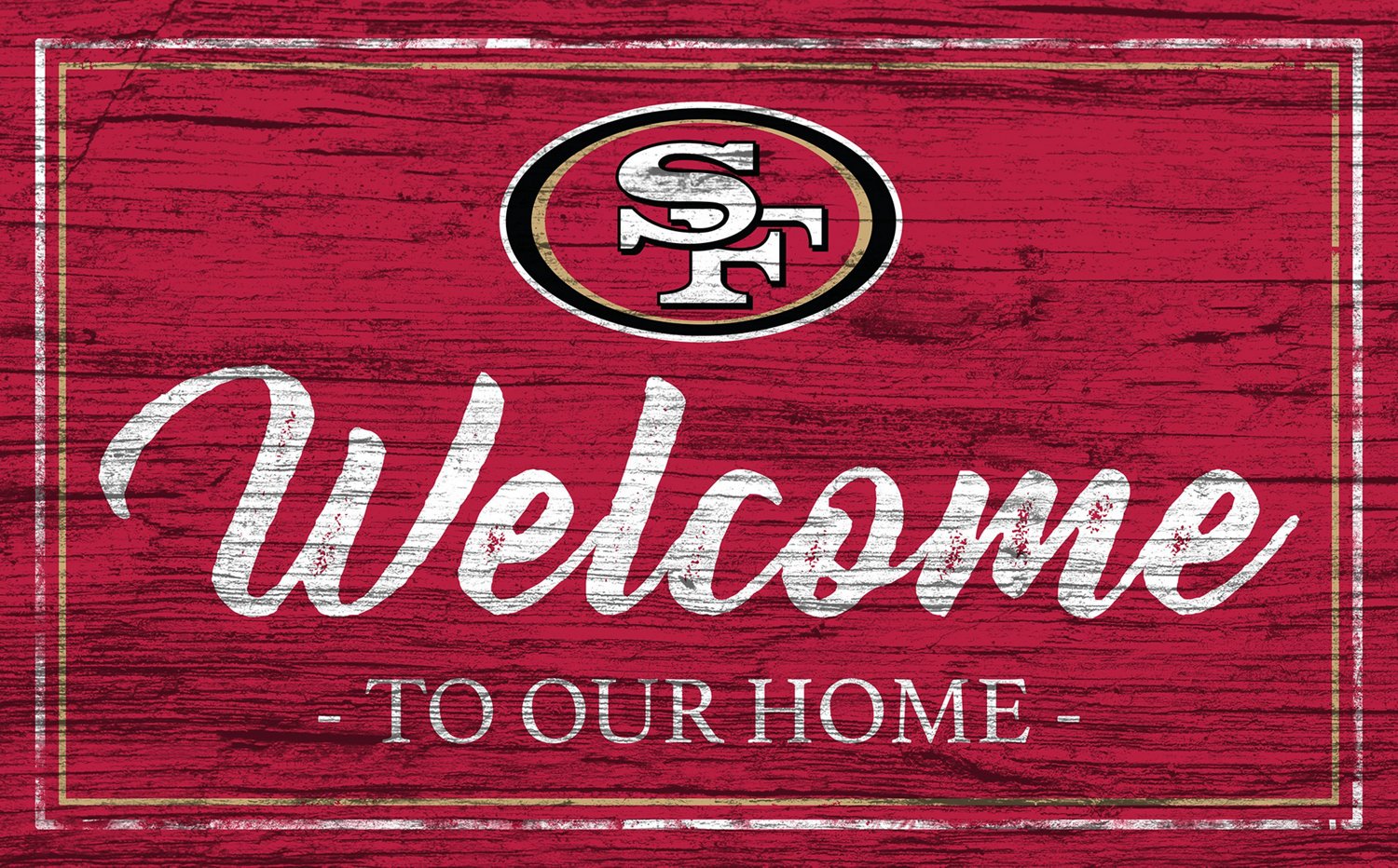 Fan Creations San Francisco 49ers Team Color 11 in x 19 in Welcome Sign ...
