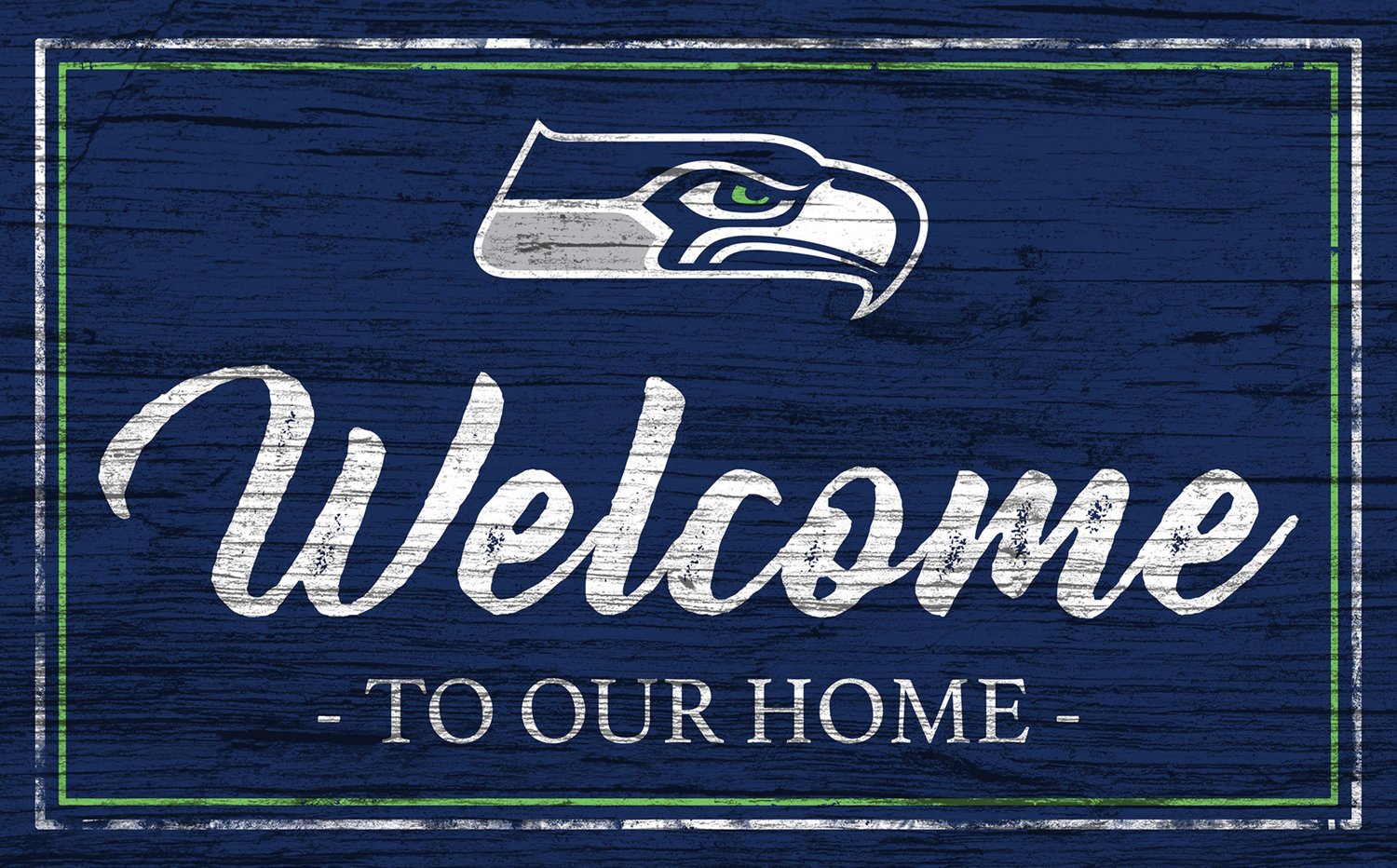 Fan Creations Seattle Seahawks Team Color 11 in x 19 in Welcome Sign ...