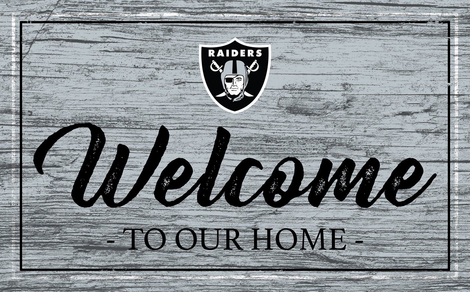 Fan Creations Las Vegas Raiders Team Color Welcome 11 in x 19 in Sign ...