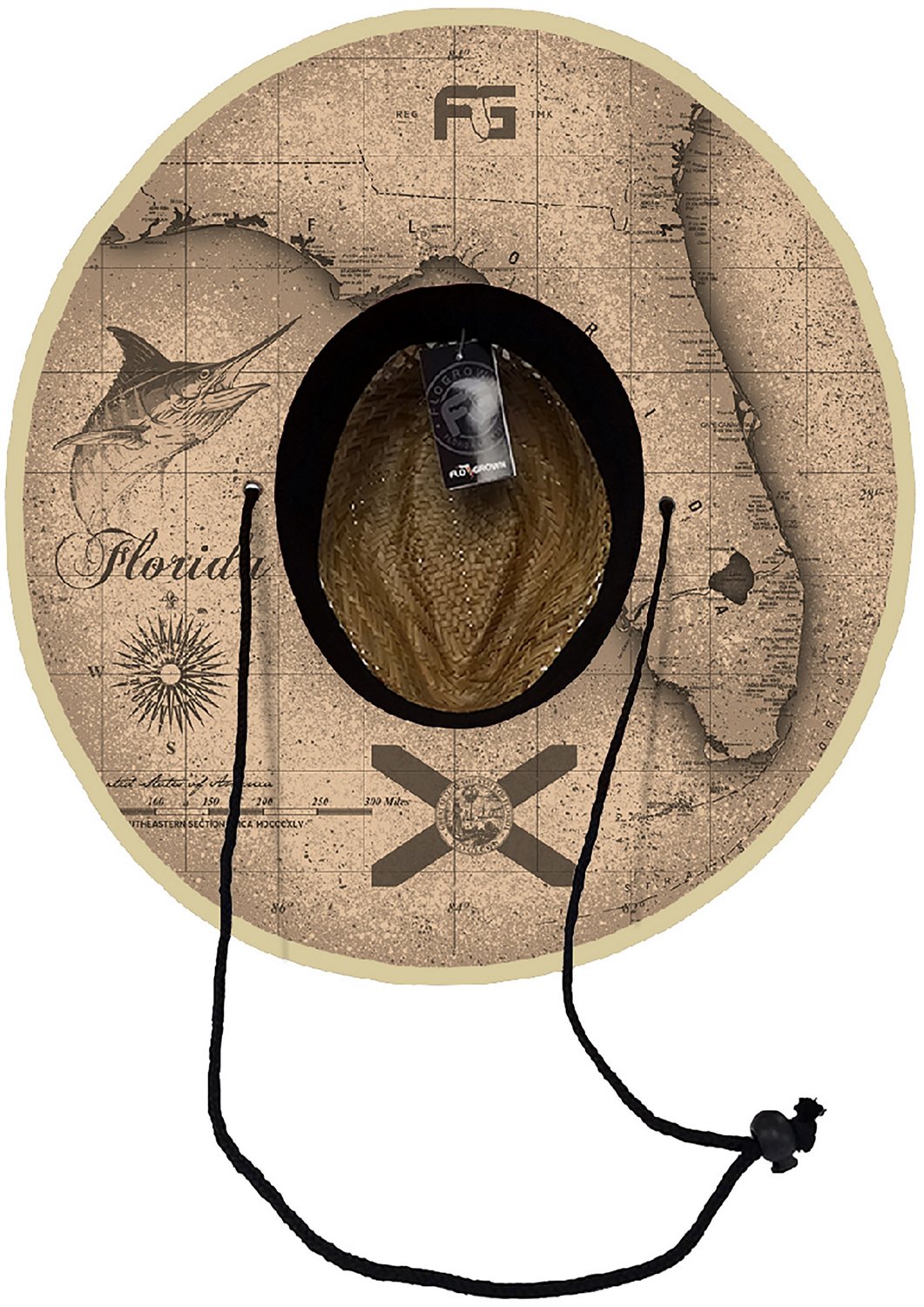 FLOGROWN Adults' Vintage Map Straw Hat | Free Shipping at Academy