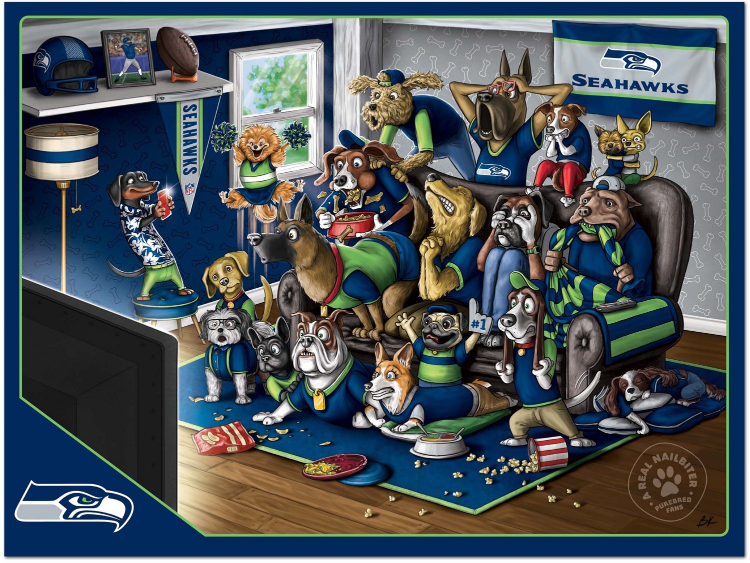 YouTheFan Seattle Seahawks Purebred Fans 500 Piece Puzzle | Academy