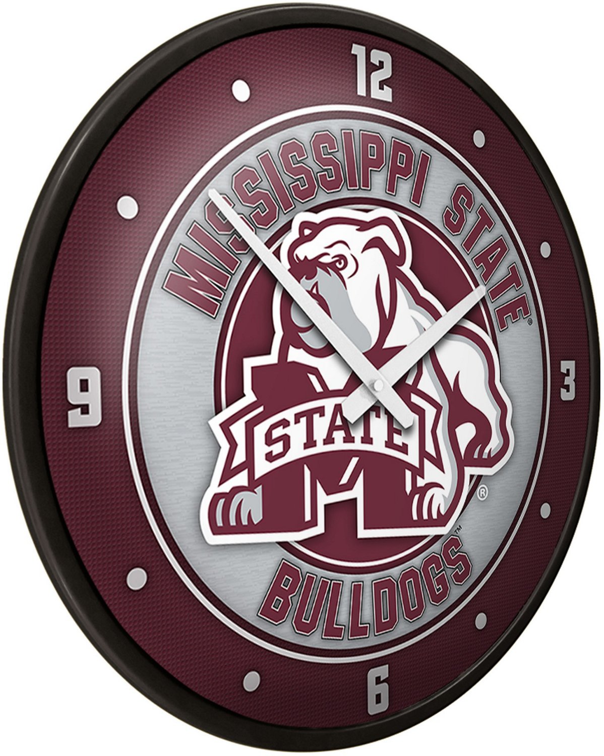 The Fan-Brand Mississippi State University Mascot Modern Disc Clock ...