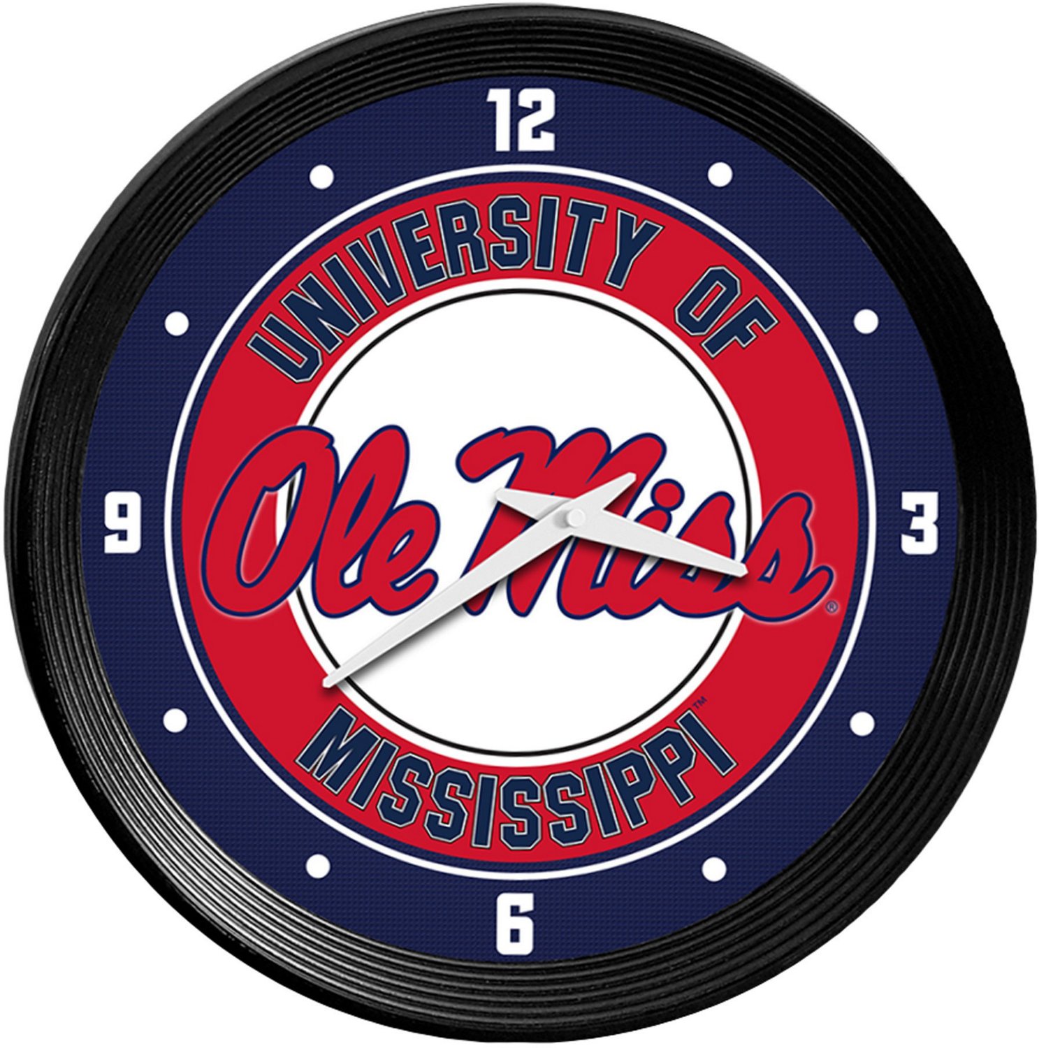 The Fan-Brand University of Mississippi Ribbed Wall Clock | Academy
