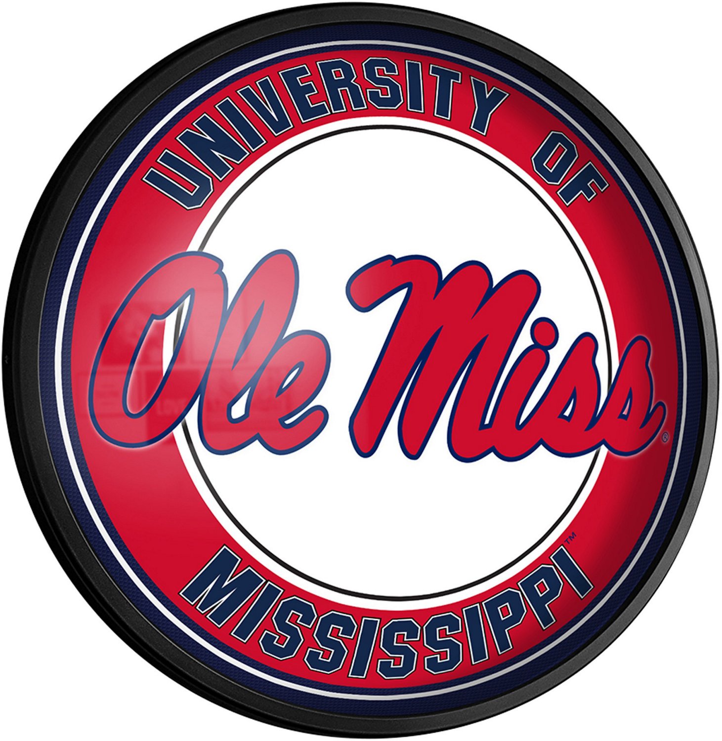 The Fan-Brand University of Mississippi Round Slimline Lighted Wall ...