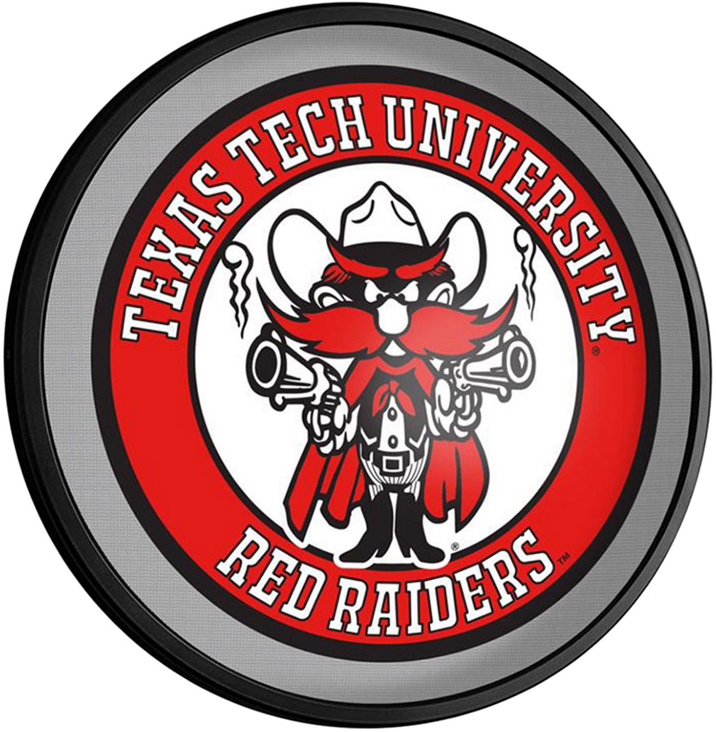 The Fan-Brand Texas Tech University Red Round Slimline Lighted Wall ...