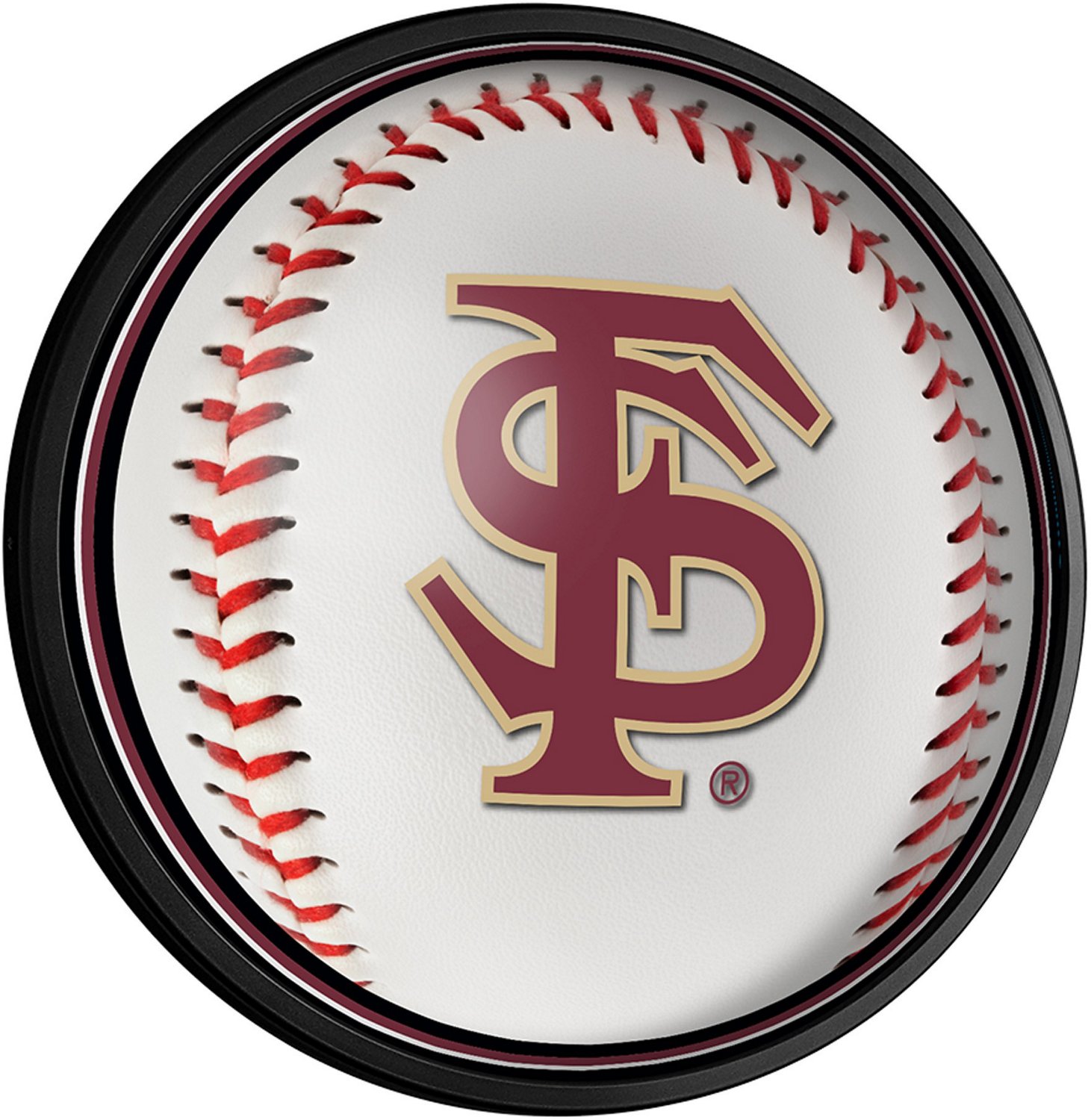 The Fan-Brand Florida State University Baseball Round Slimline Lighted ...