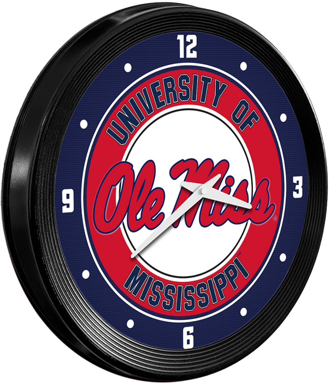 The Fan-Brand University of Mississippi Ribbed Wall Clock | Academy