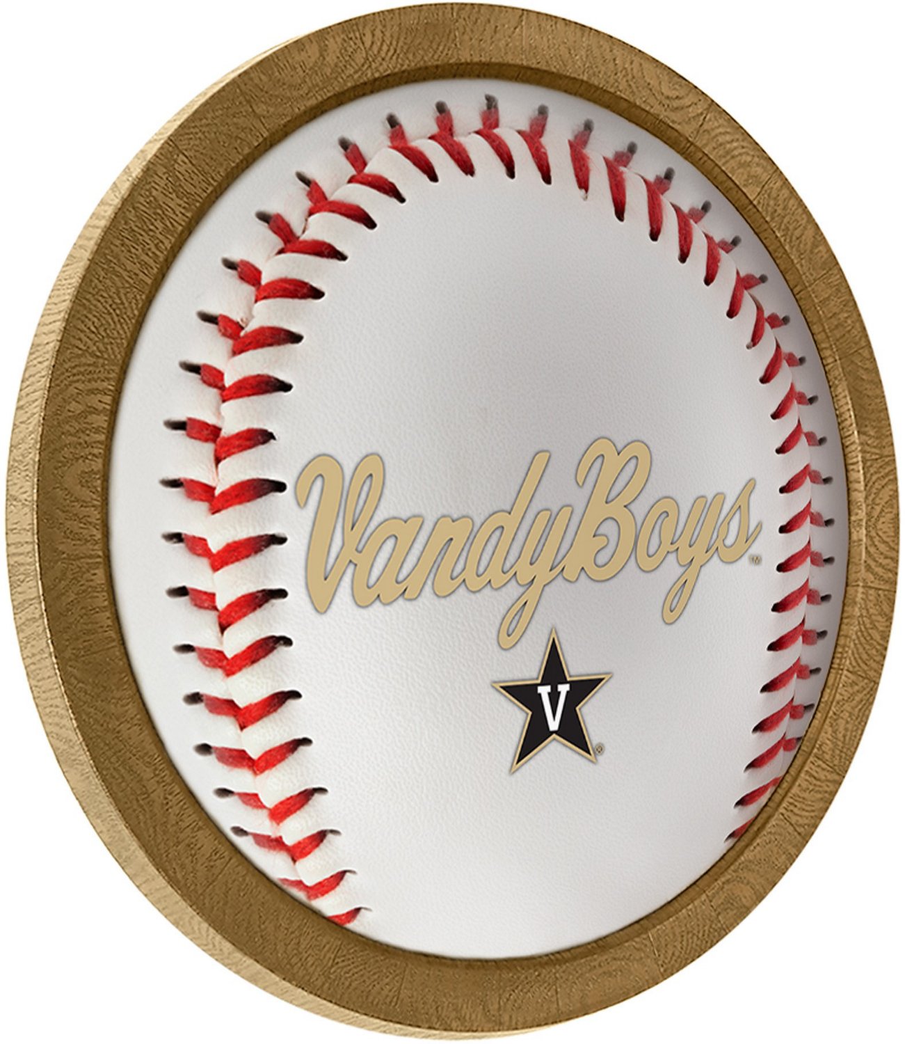 The Fan-Brand Vanderbilt University Vandy Boys Faux Barrel Frame Sign ...