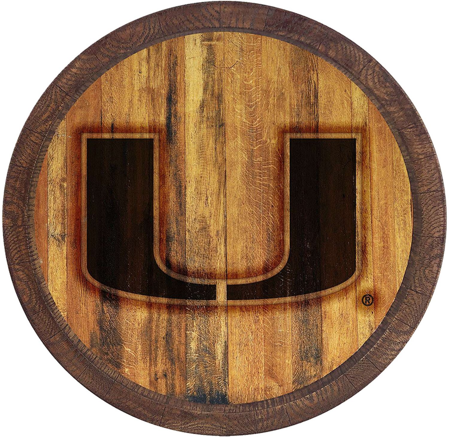 he Fan-Brand University of Miami Branded Faux Barrel Top Sign | Academy