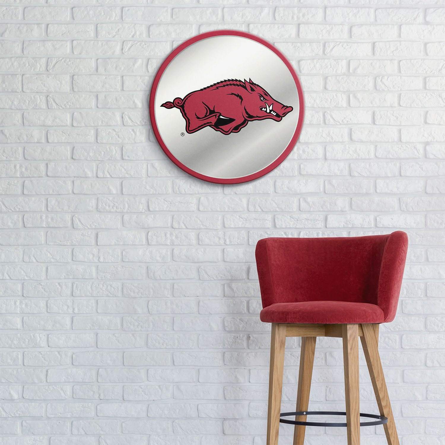 The Fan-Brand University of Arkansas Mascot Modern Mirrored Disc Sign ...