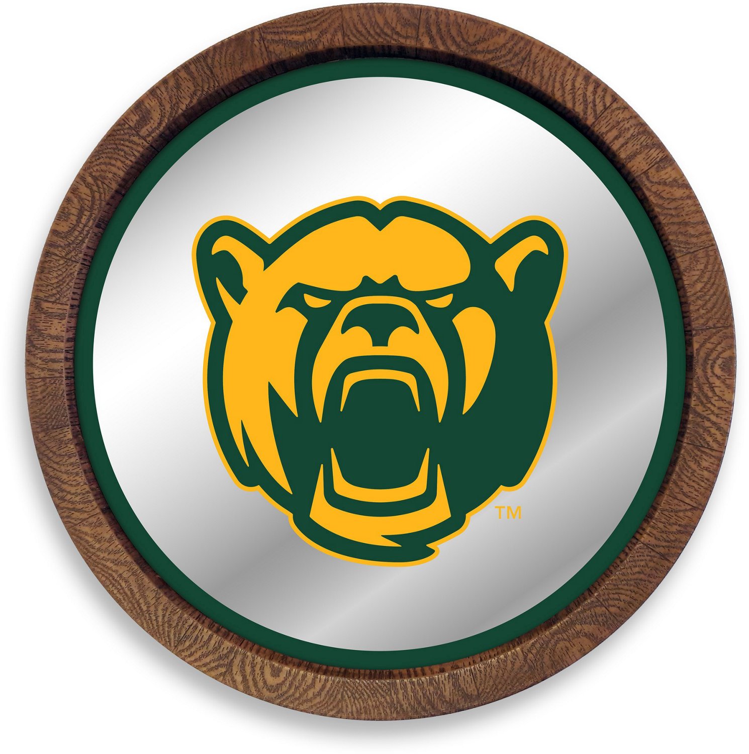 The Fan-Brand Baylor University Bear Faux Barrel Top Mirrored Sign ...