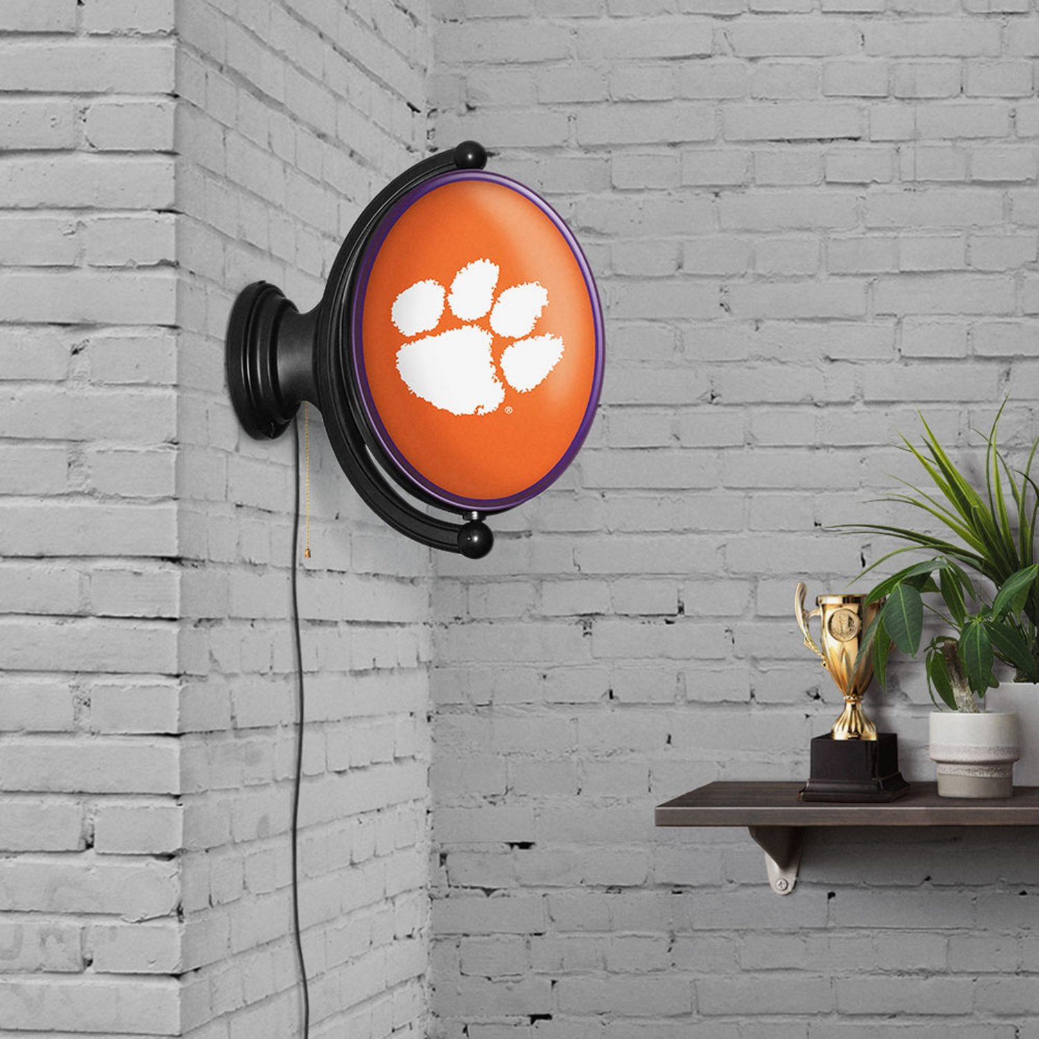 The Fan-Brand Clemson University Oval Rotating Lighted Sign | Academy