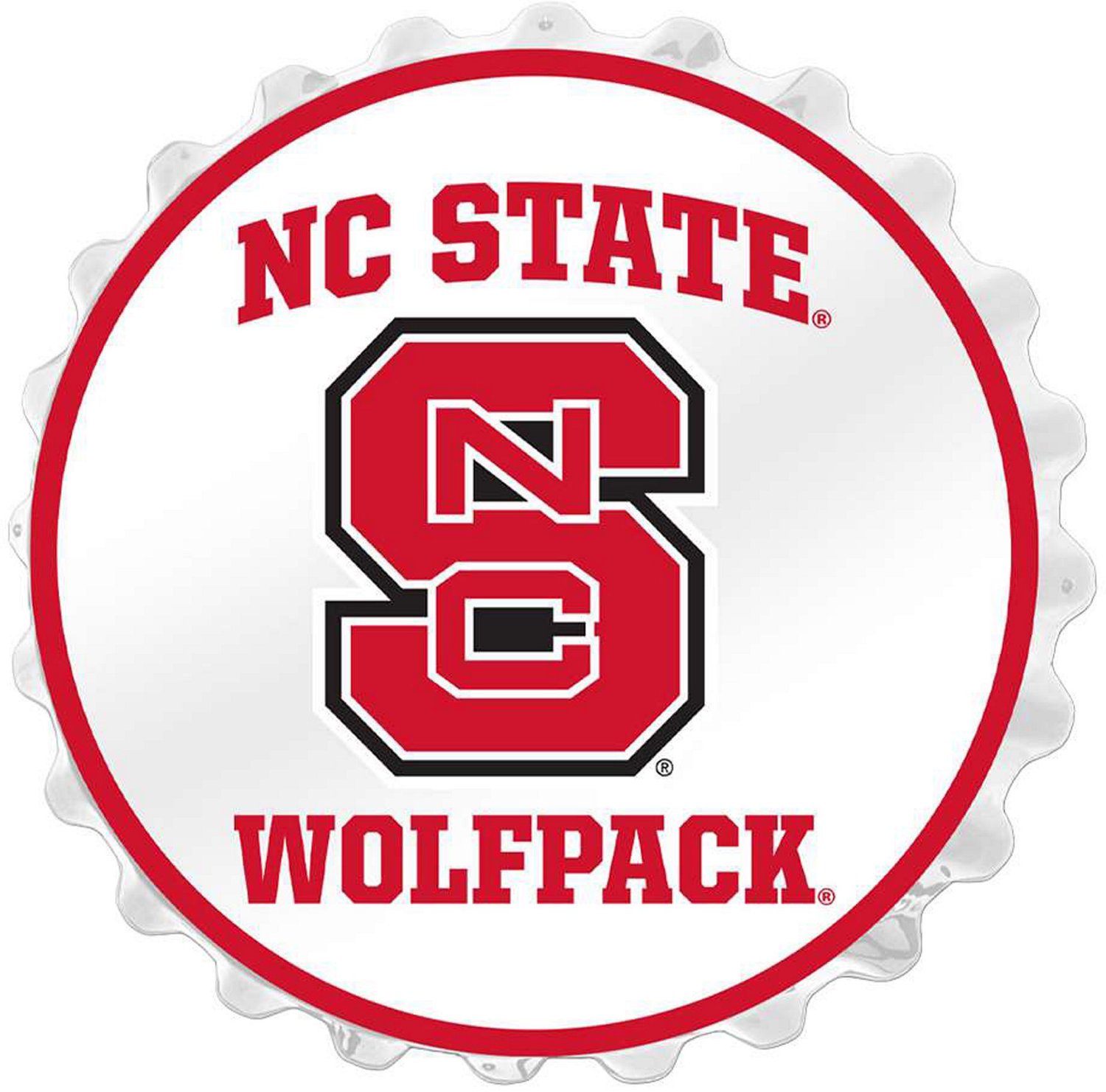 The Fan-Brand North Carolina State University White Block S Bottle Cap ...