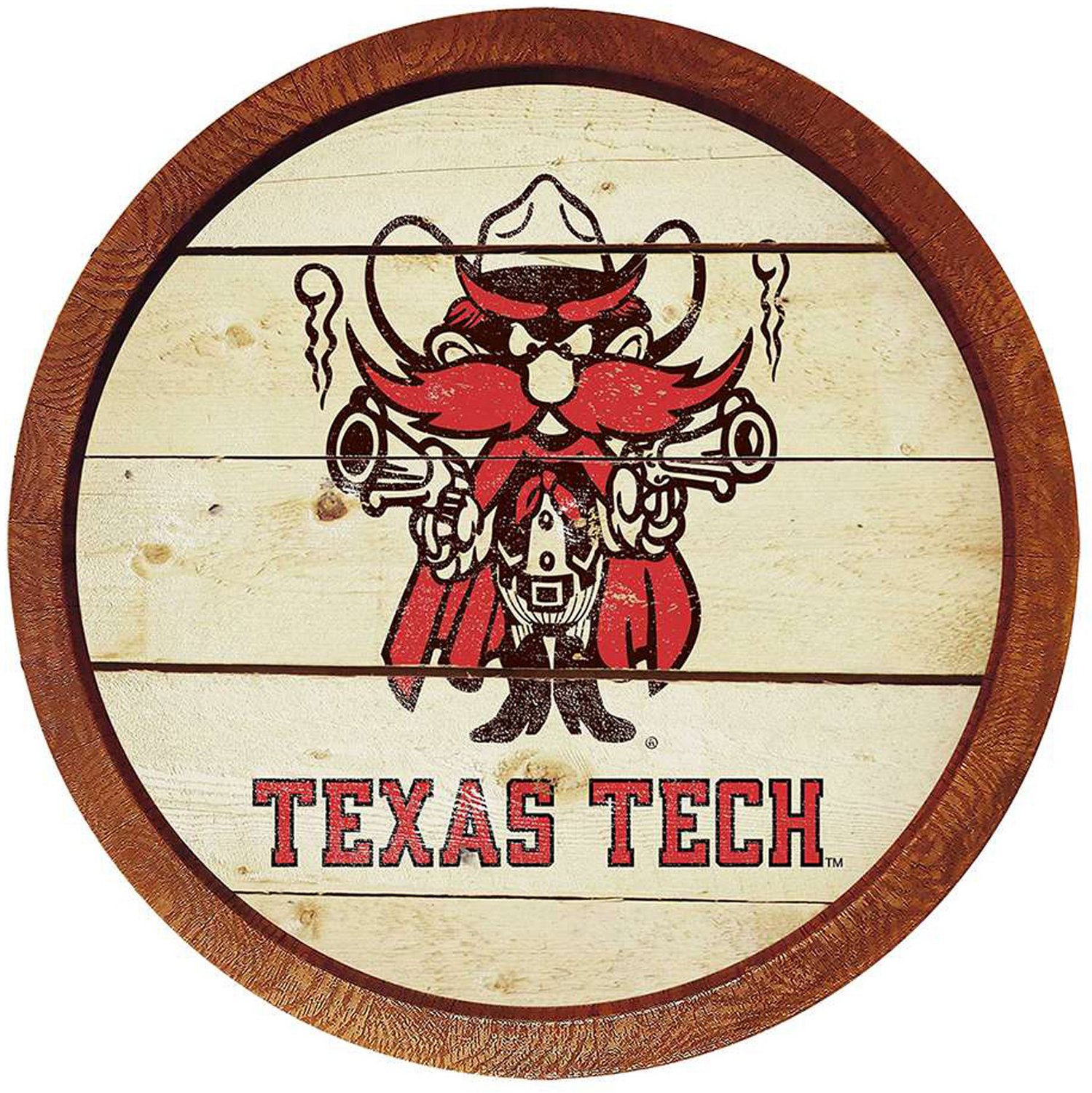 The Fan-Brand Texas Tech University Raider Weathered Faux Barrel Top ...