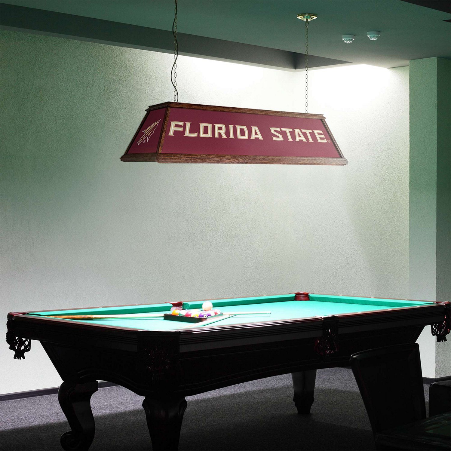 The Fan-Brand Florida State University Premium Wood Pool Table Light ...