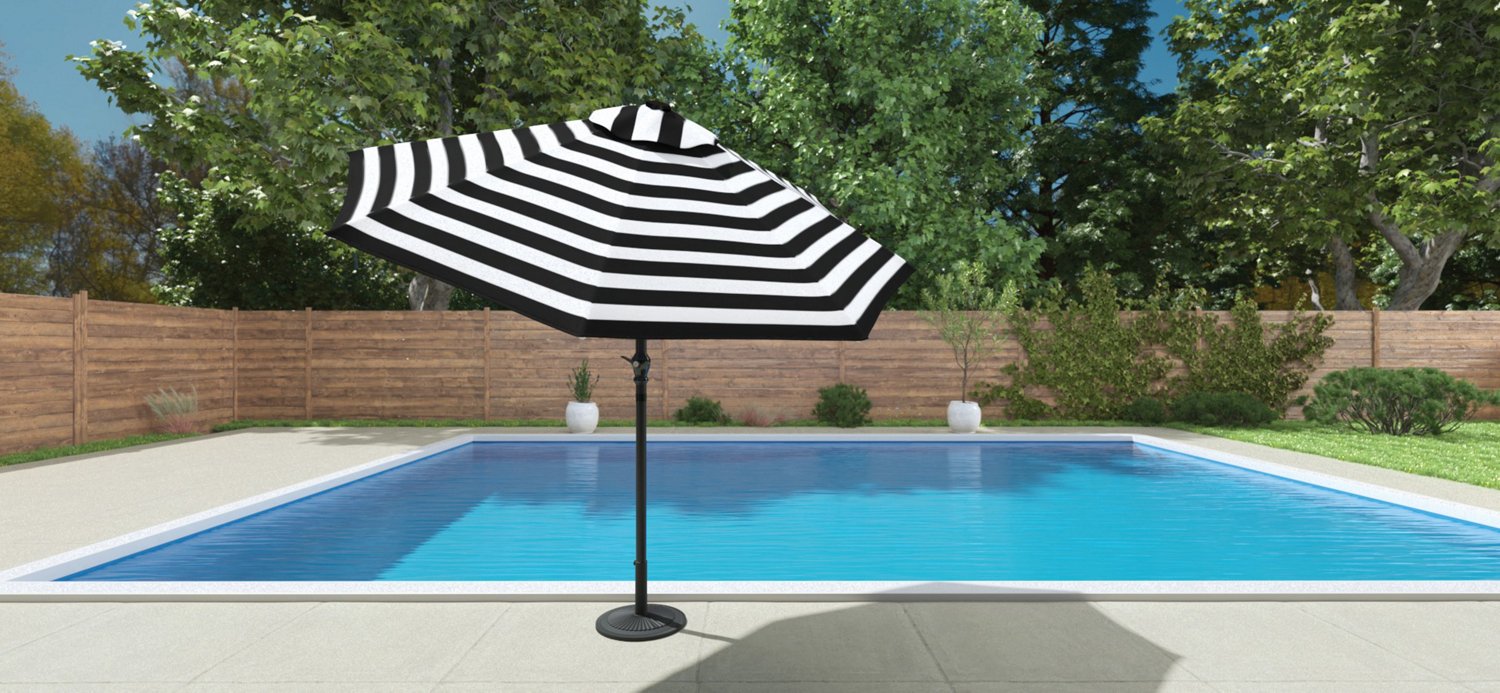 Mosaic Striped 9 ft Patio Umbrella with Closure Strap | Academy