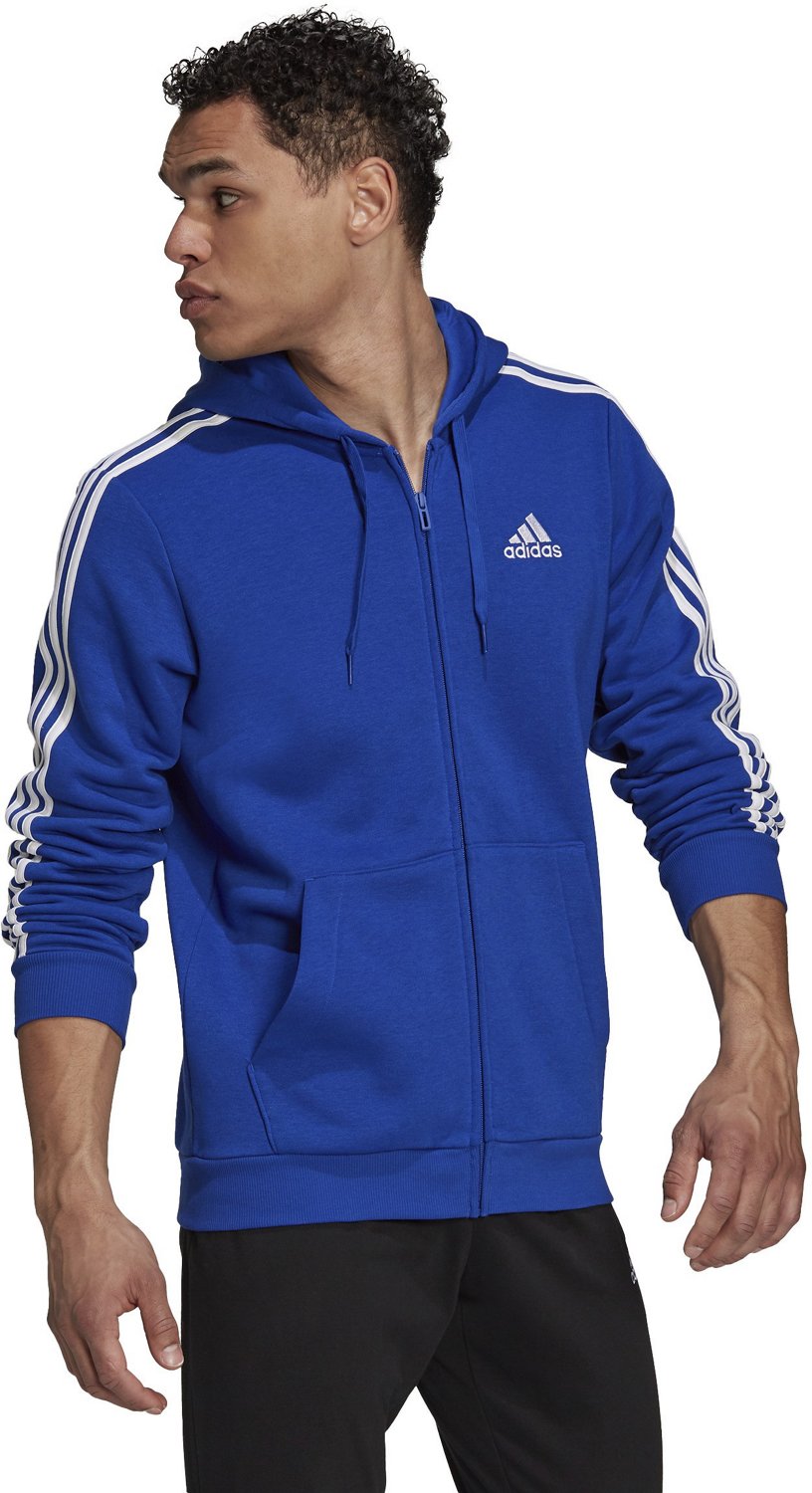 adidas Men's Essentials 3 Stripe Full-Zip Hooded Track Top | Academy