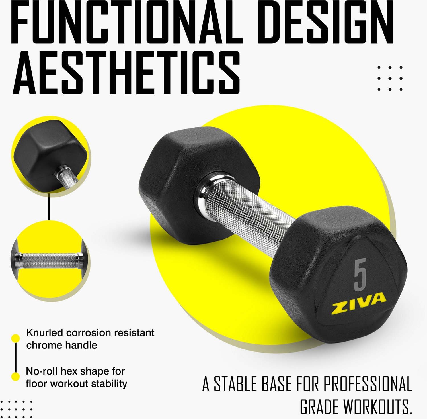 ZIVA Hexagon Weight Lifting Dumbbell Pair | Academy