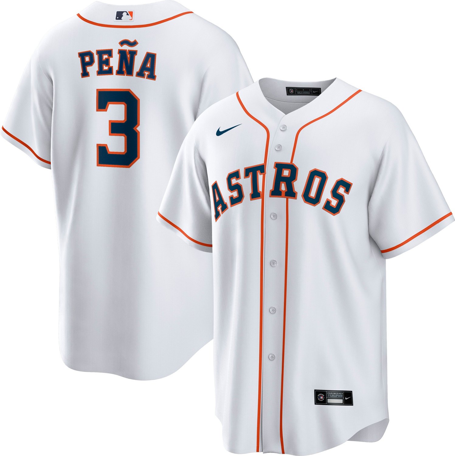 Nike Men's Houston Astros Jeremy Peña #3 Official Home Replica Jersey ...