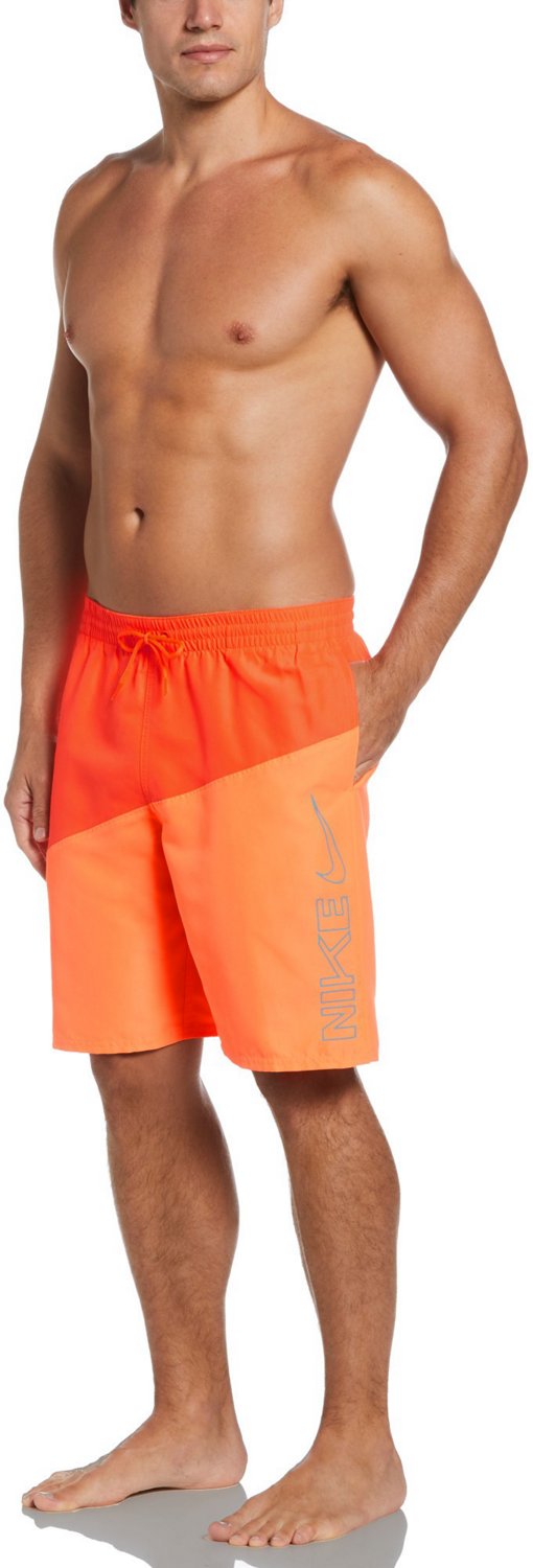 Nike Mens Block Swoosh Volley Swim Trunks 9 In Academy